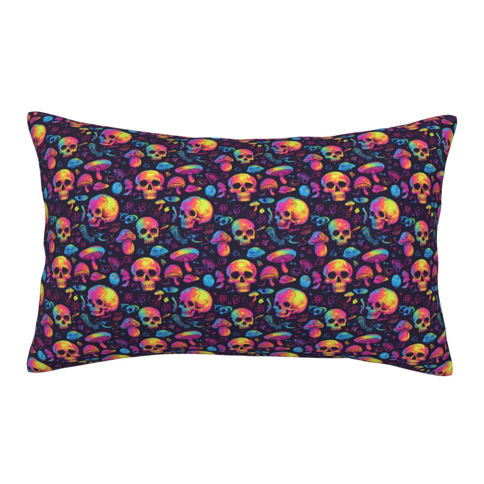 Lsque Skull mushroom Pattern Pillow Case – Soft & Cozy Throw Pillow Cover, Hypoallergenic ...