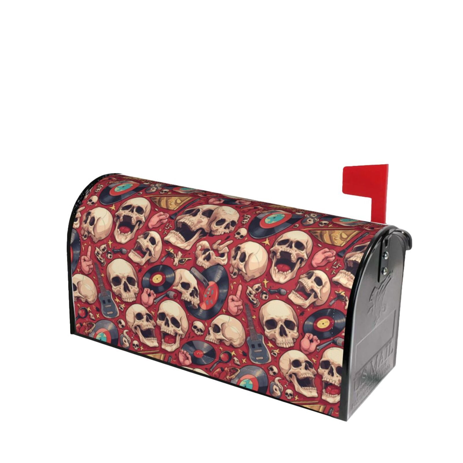 Lsque Skull record Guitar music Mailbox Cover Standard Size ,Magnetic ...