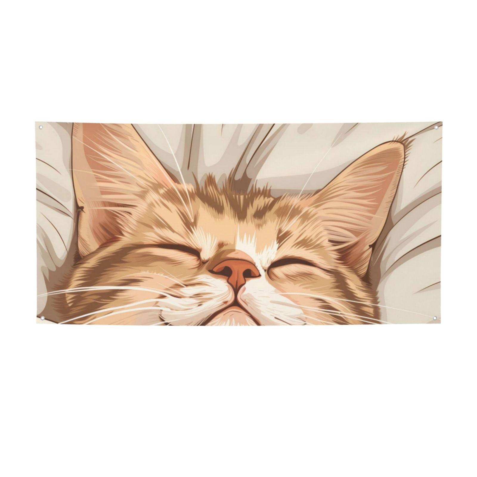 Lsque Sleeping Cat In Blanket Pattern Party Banner, Festive Banner ...