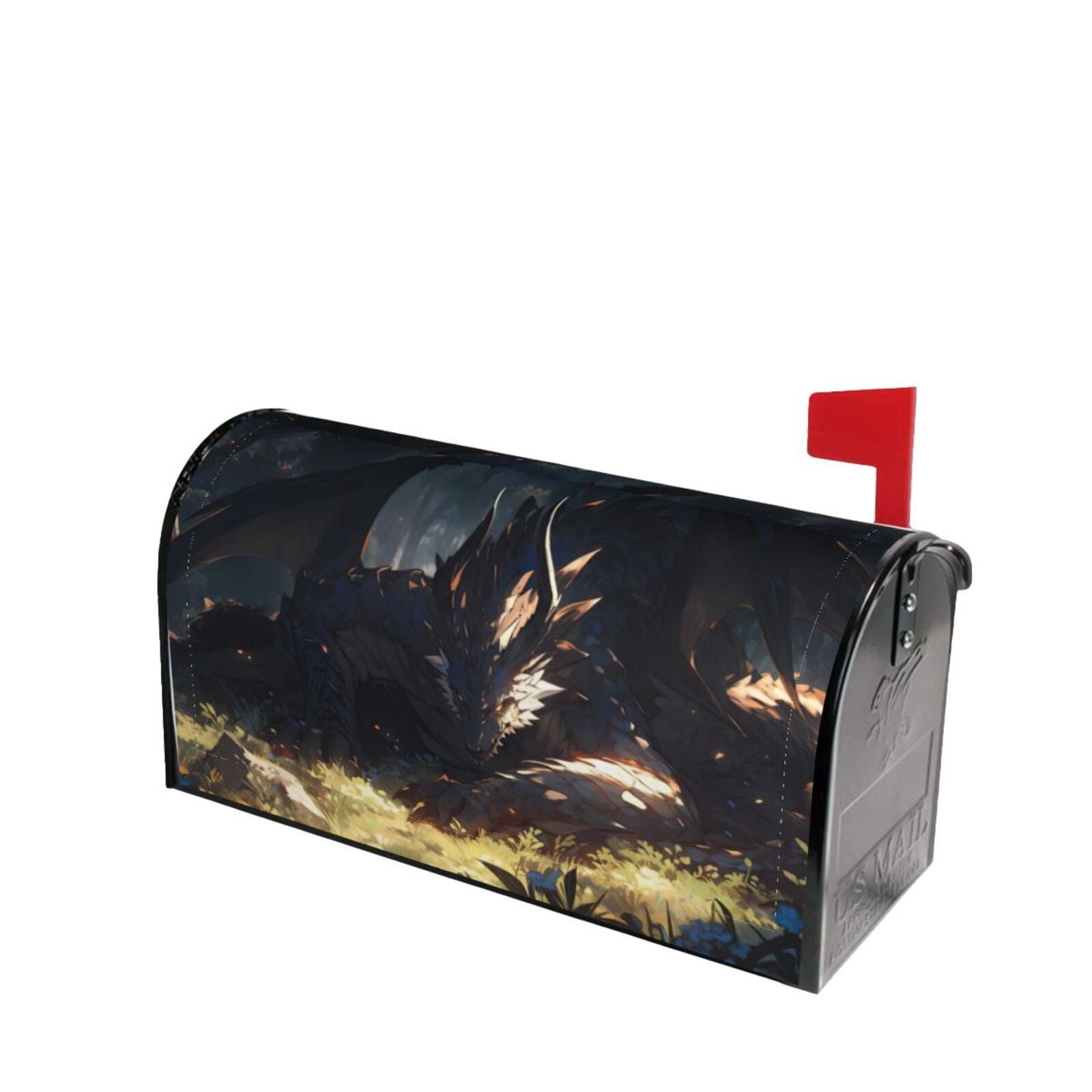 Lsque Sleeping Dragon In Forest Mailbox Cover Standard Size ,Magnetic ...