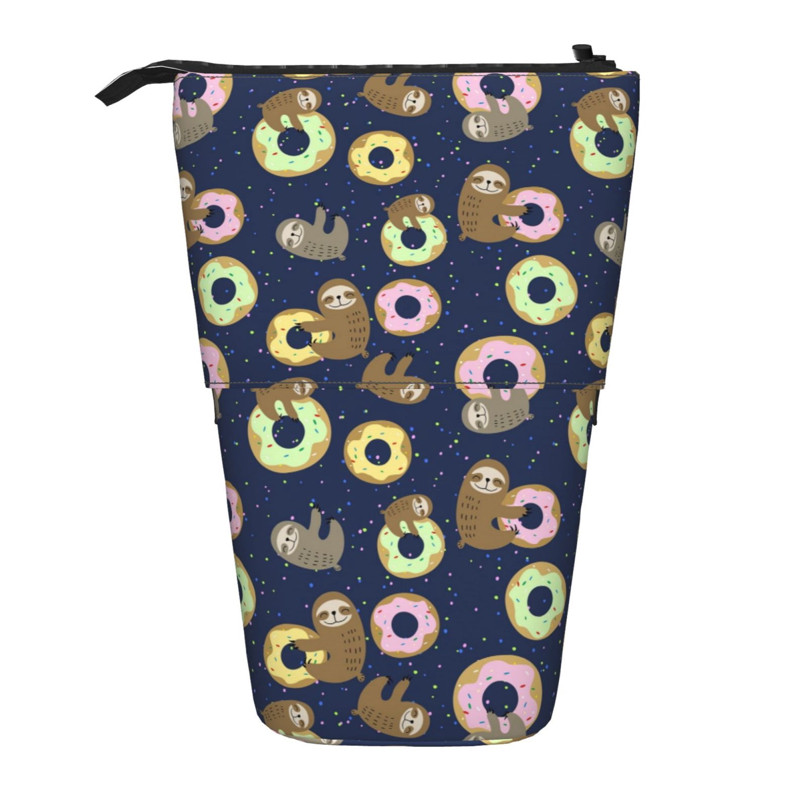 Lsque Sloth with Donuts Pattern Telescopic Pencil Bag Pen Holder ...