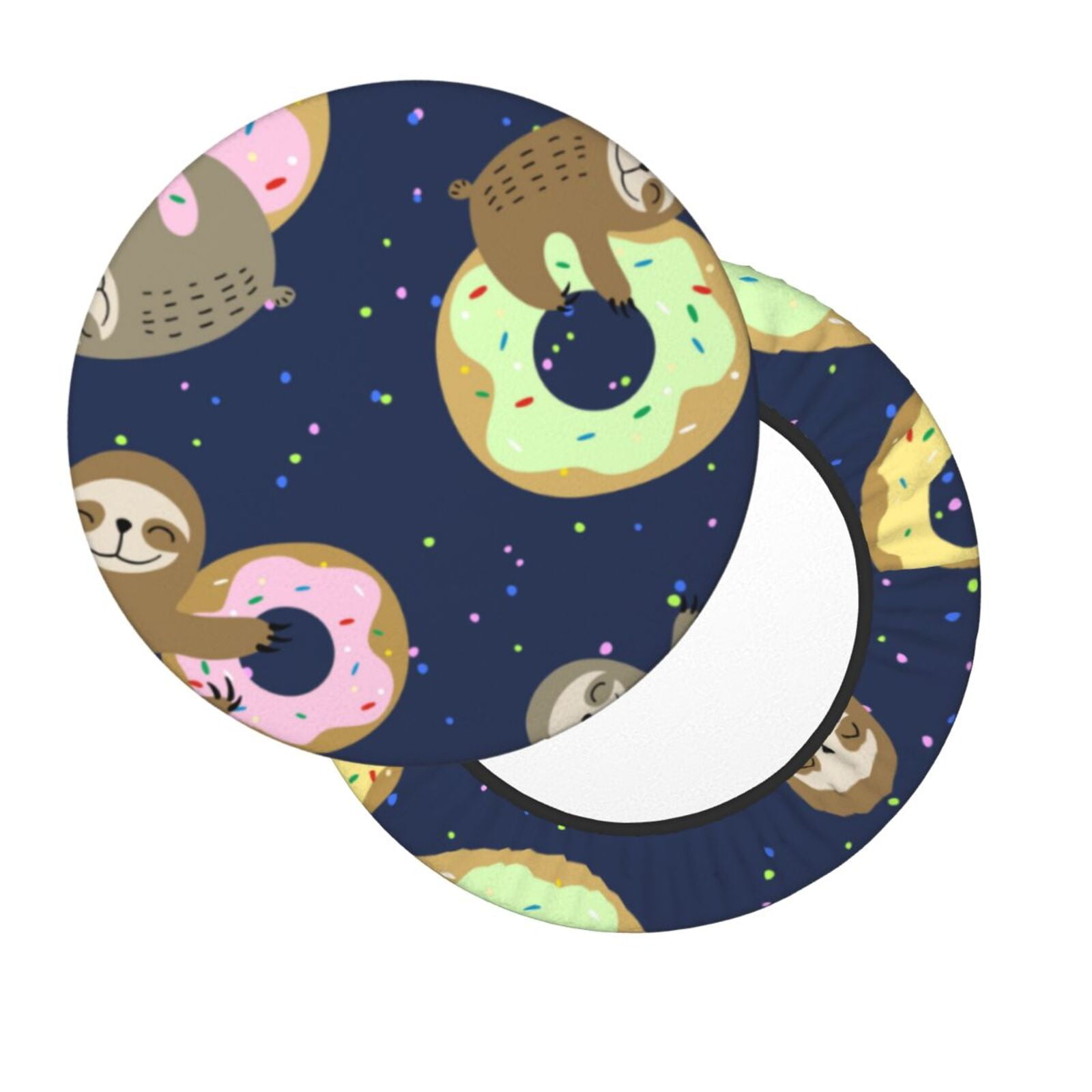 Lsque Sloth with Donuts Round Bar chair cushion covers Velvet Fabric ...
