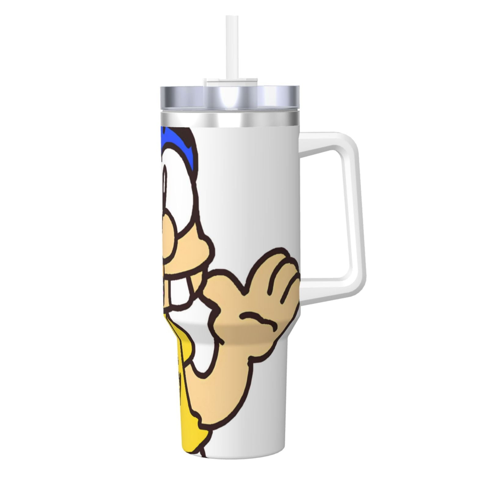 Lsque Sml Jeffy Pattern 40 OZ Ice Bully Cup with Handle and Straw ...