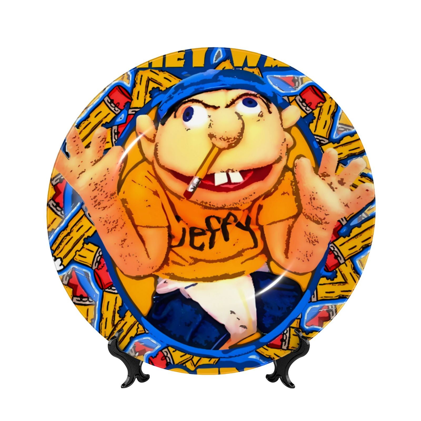 Lsque Sml Jeffy Pattern Ceramic Decorative Plate Decorative Plates with ...