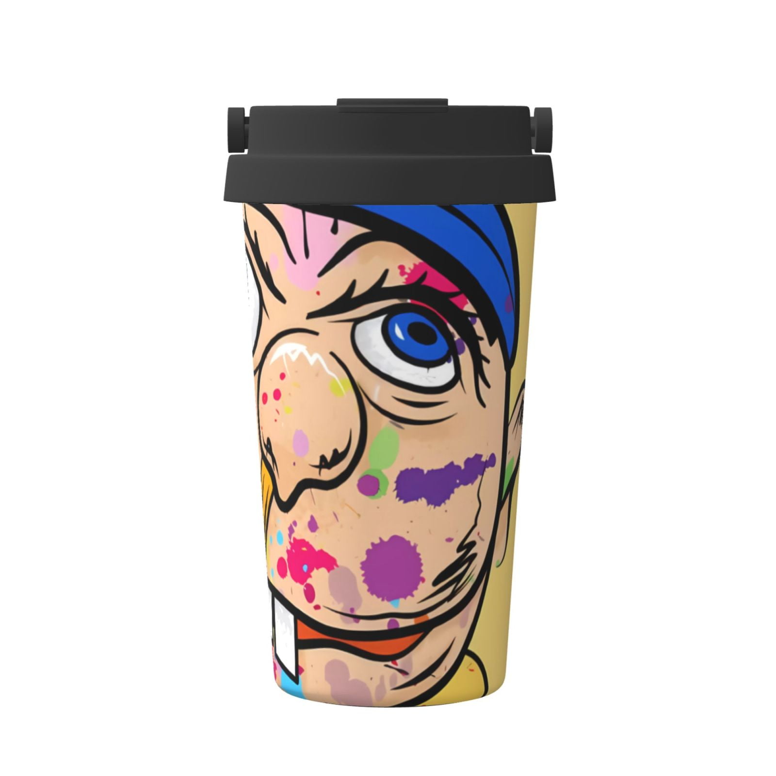 Lsque Sml Jeffy Pattern Travel Coffee Mug 16oz: Insulated Coffee Cup ...