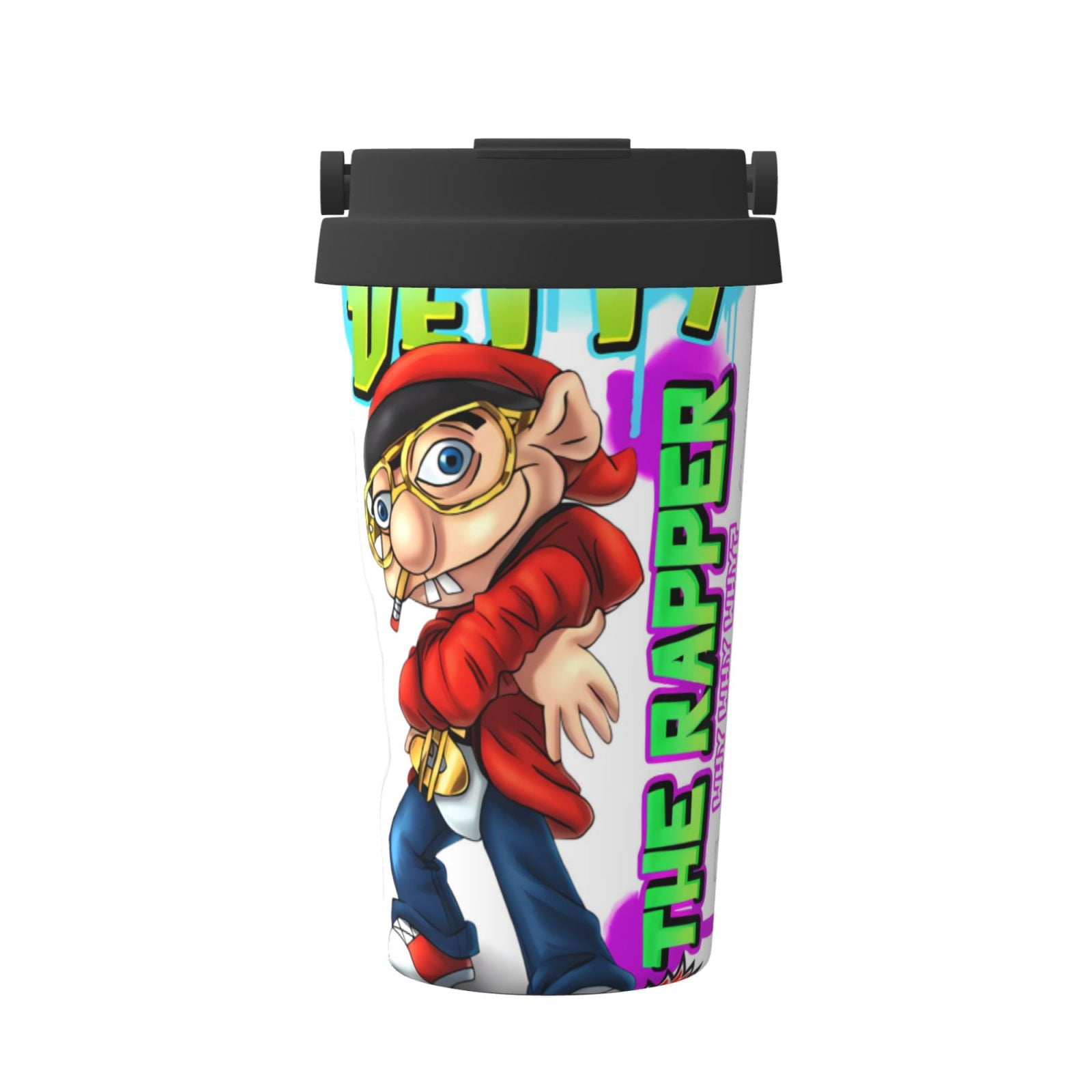 Lsque Sml Jeffy Pattern Travel Coffee Mug 16oz: Insulated Coffee Cup ...
