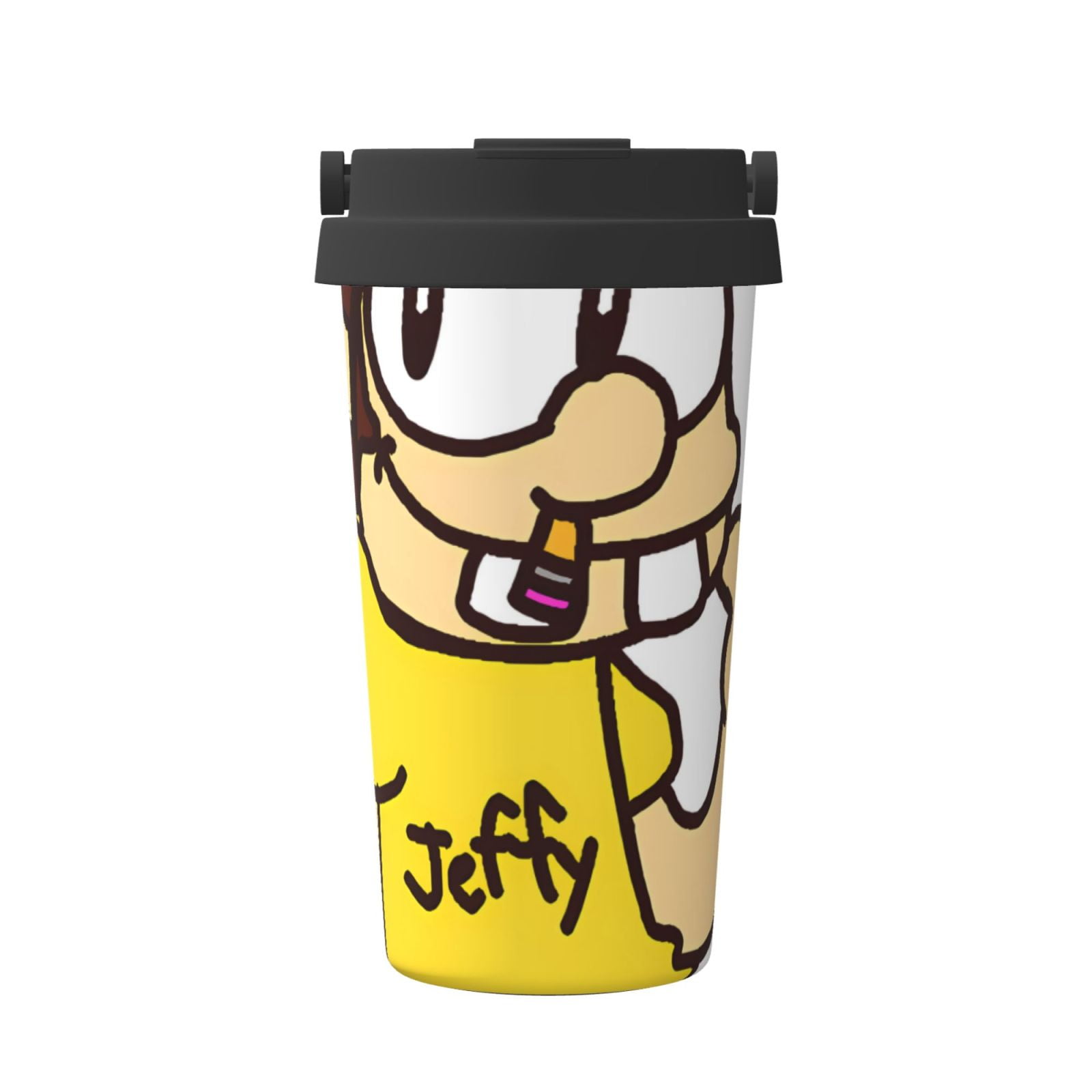 Lsque Sml Jeffy Pattern Travel Coffee Mug 16oz: Insulated Coffee Cup ...