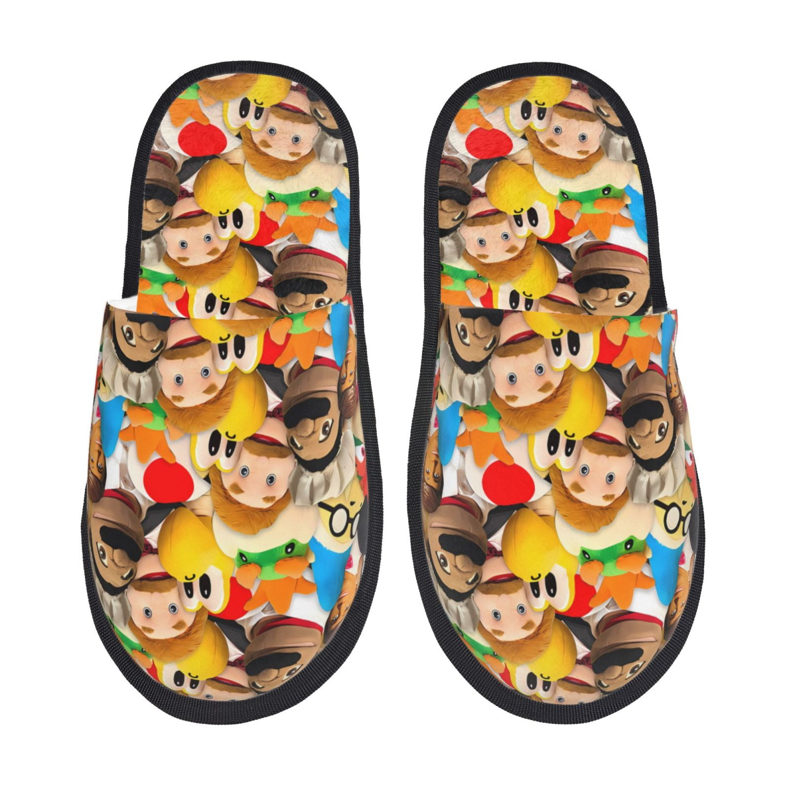 Lsque Sml Jeffy Print Fuzzy Slippers Fuzzy Soft House Slippers Plush ...