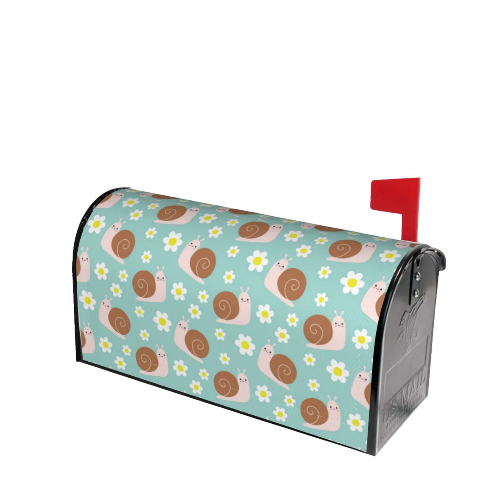 Lsque Snail And Flower Mailbox Cover Standard Size ,Magnetic Mailbox ...