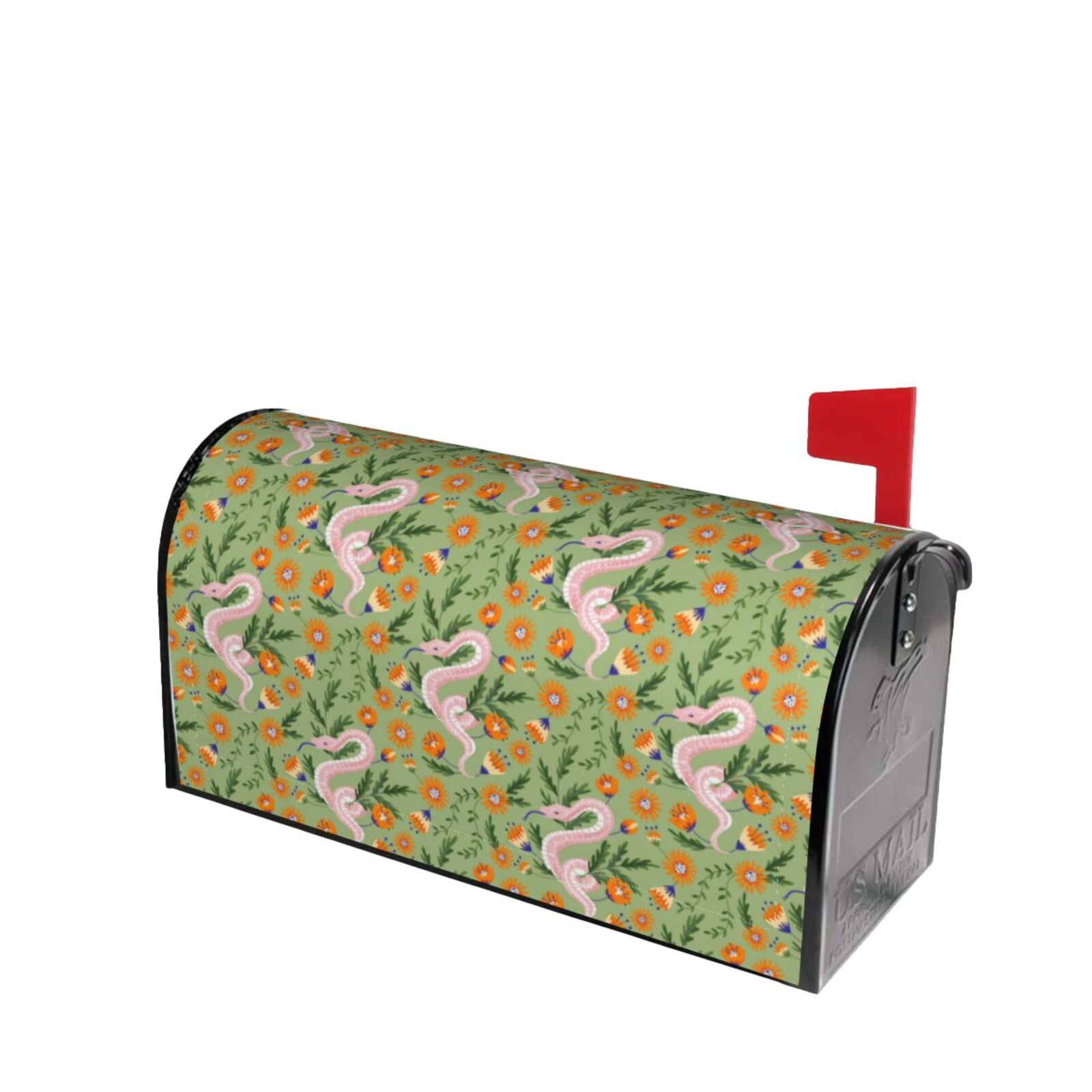 Lsque Snake And Floral Mailbox Cover Standard Size ,Magnetic Mailbox ...