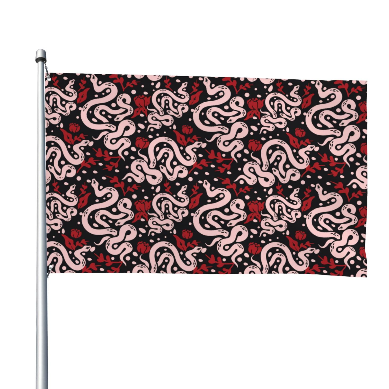 Lsque Snake And Rose Pattern Flag,Snake And Rose Printed Garden Flag 48 ...