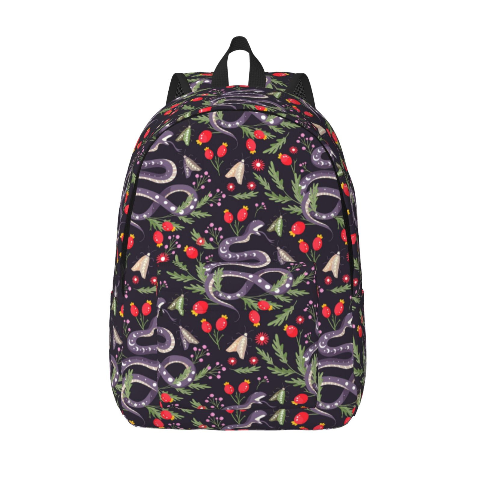 Lsque Snakes And Snake Fruit Pattern Canvas Daypack, Durable Backpack ...