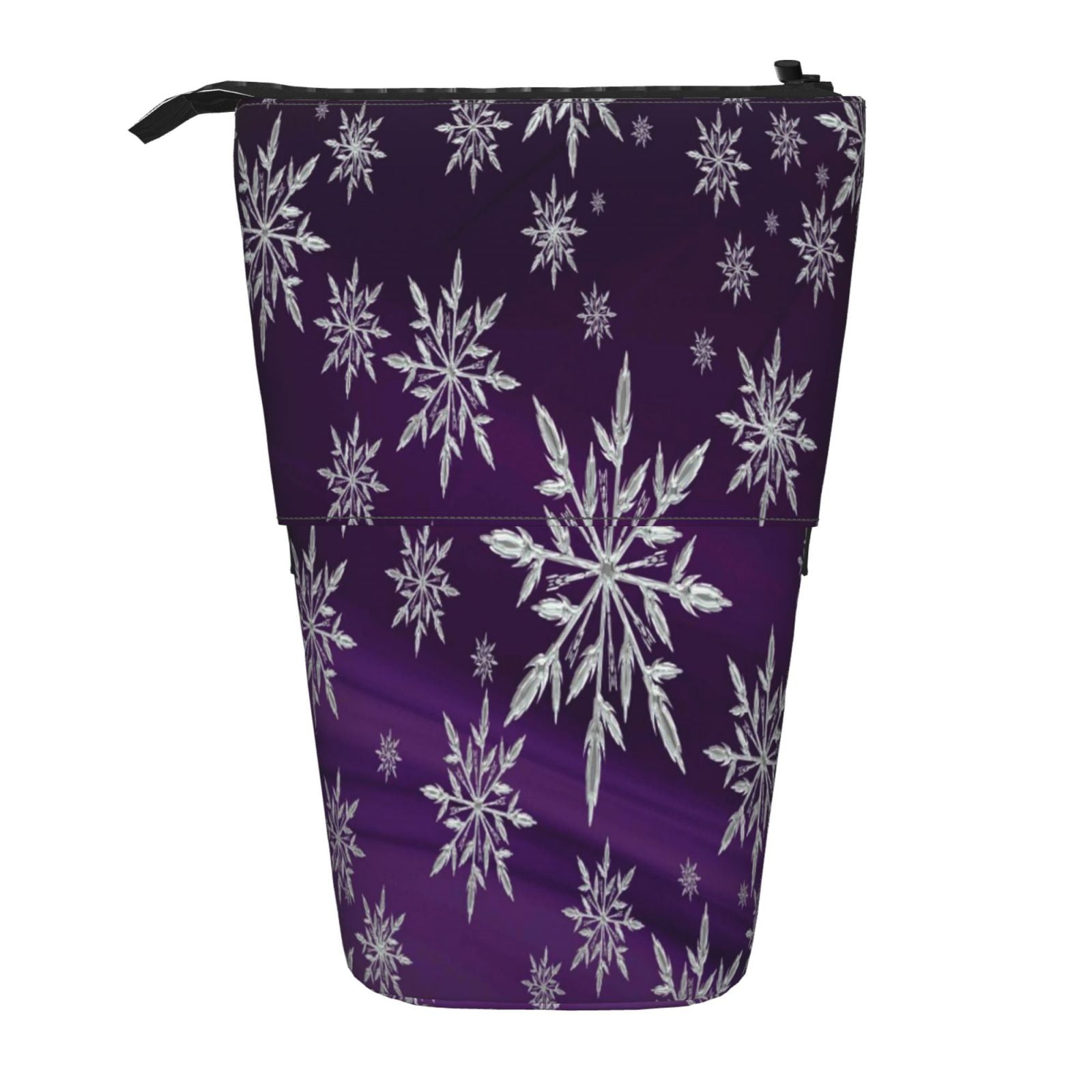 Lsque Snowflake Gradient Purple Pattern Telescopic Pencil Bag Pen ...