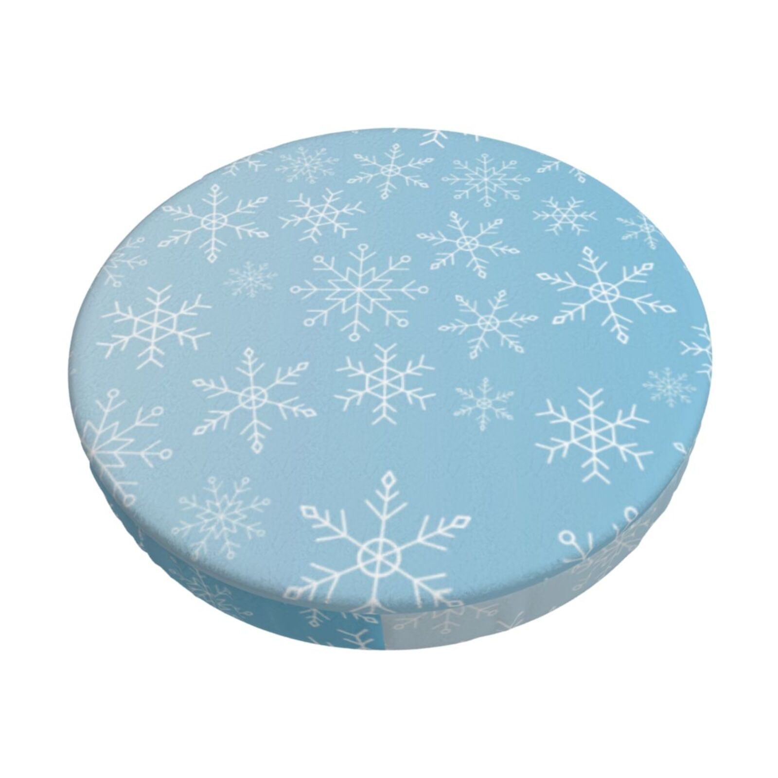 Lsque Snowflake Snowing Pattern Round Bar chair cushion covers Velvet ...