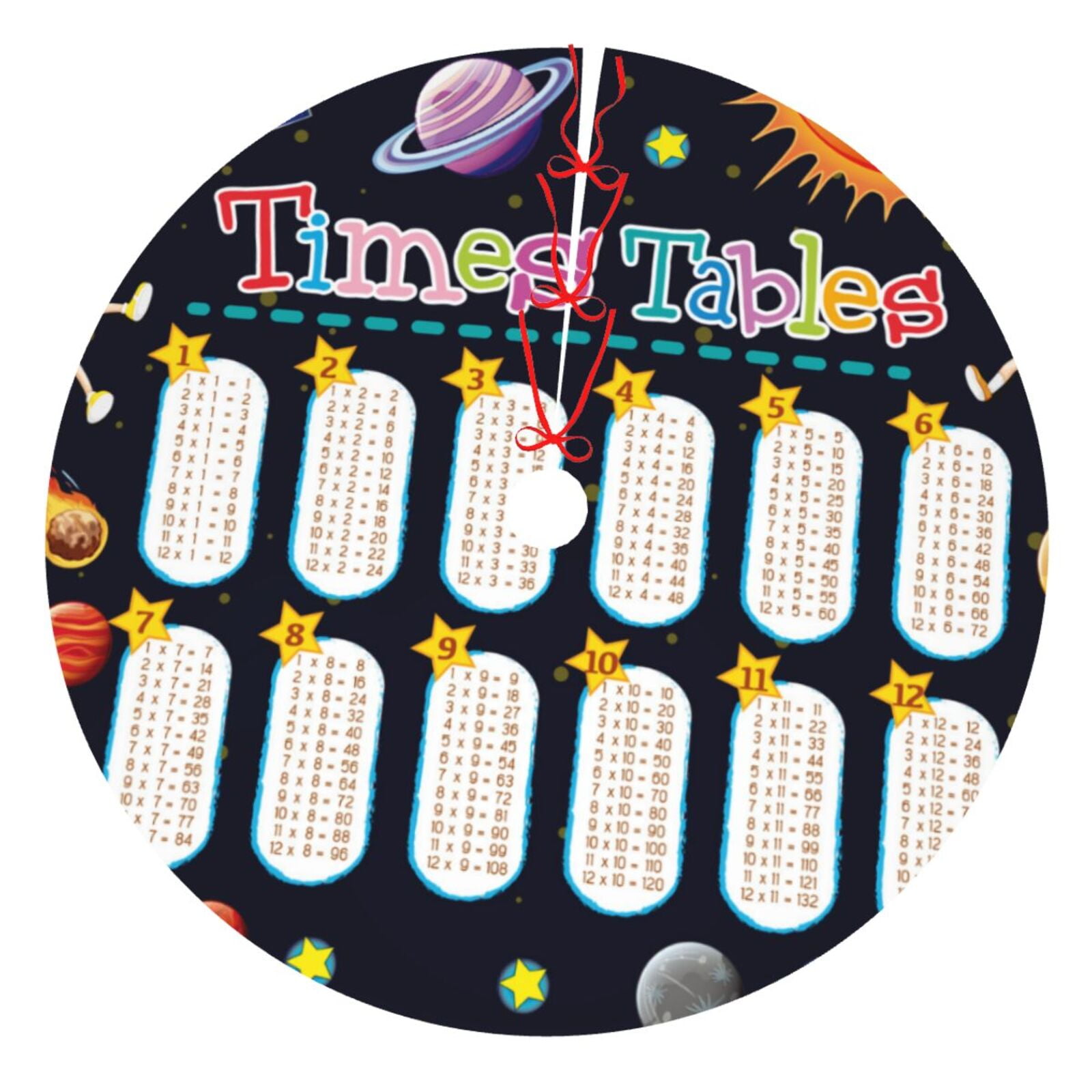 Lsque Space Math Times Tables Print Christmas Tree Skirt, Tree Skirt ...