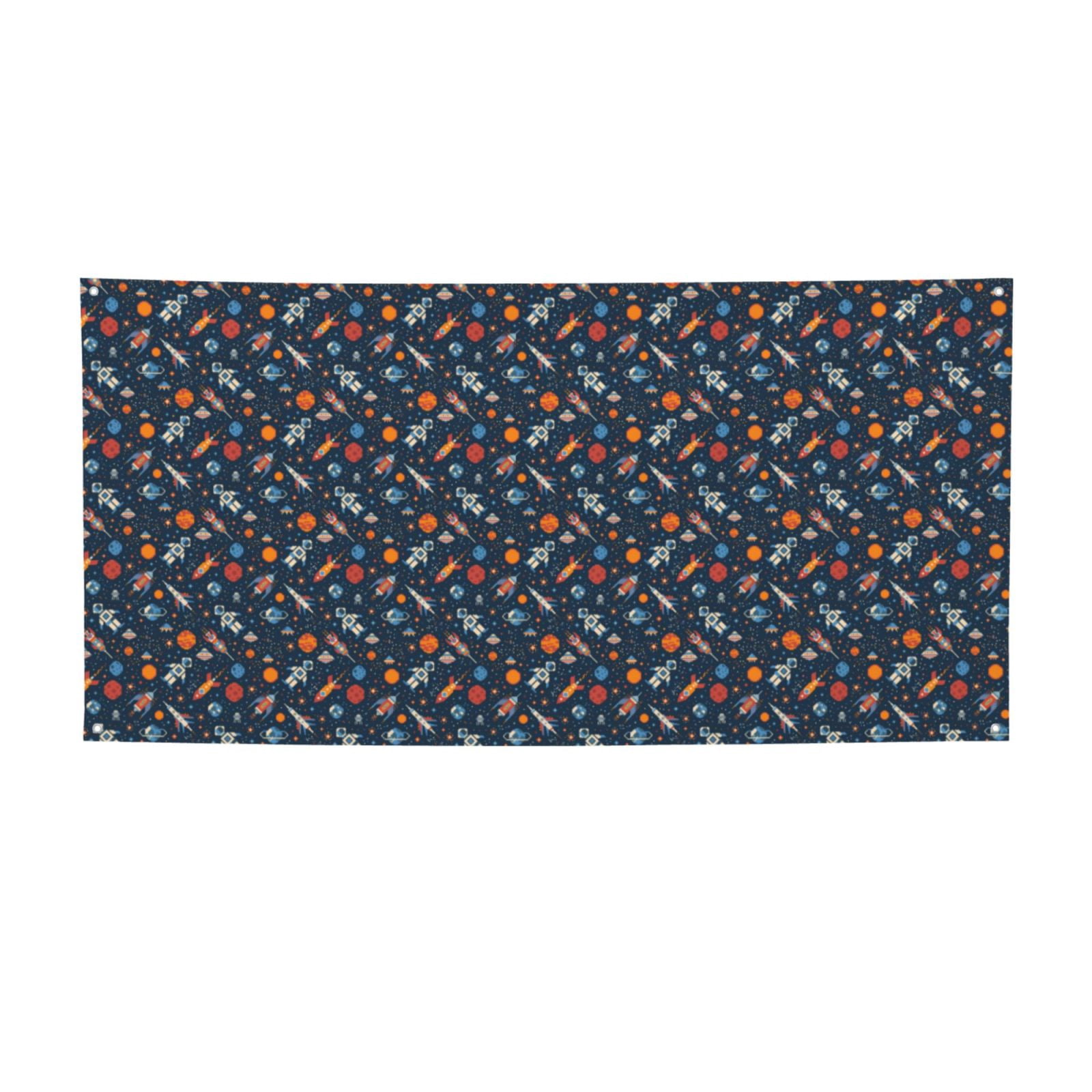 Lsque Spaceships And Stars In Outer Space Pattern Party Banner, Festive ...