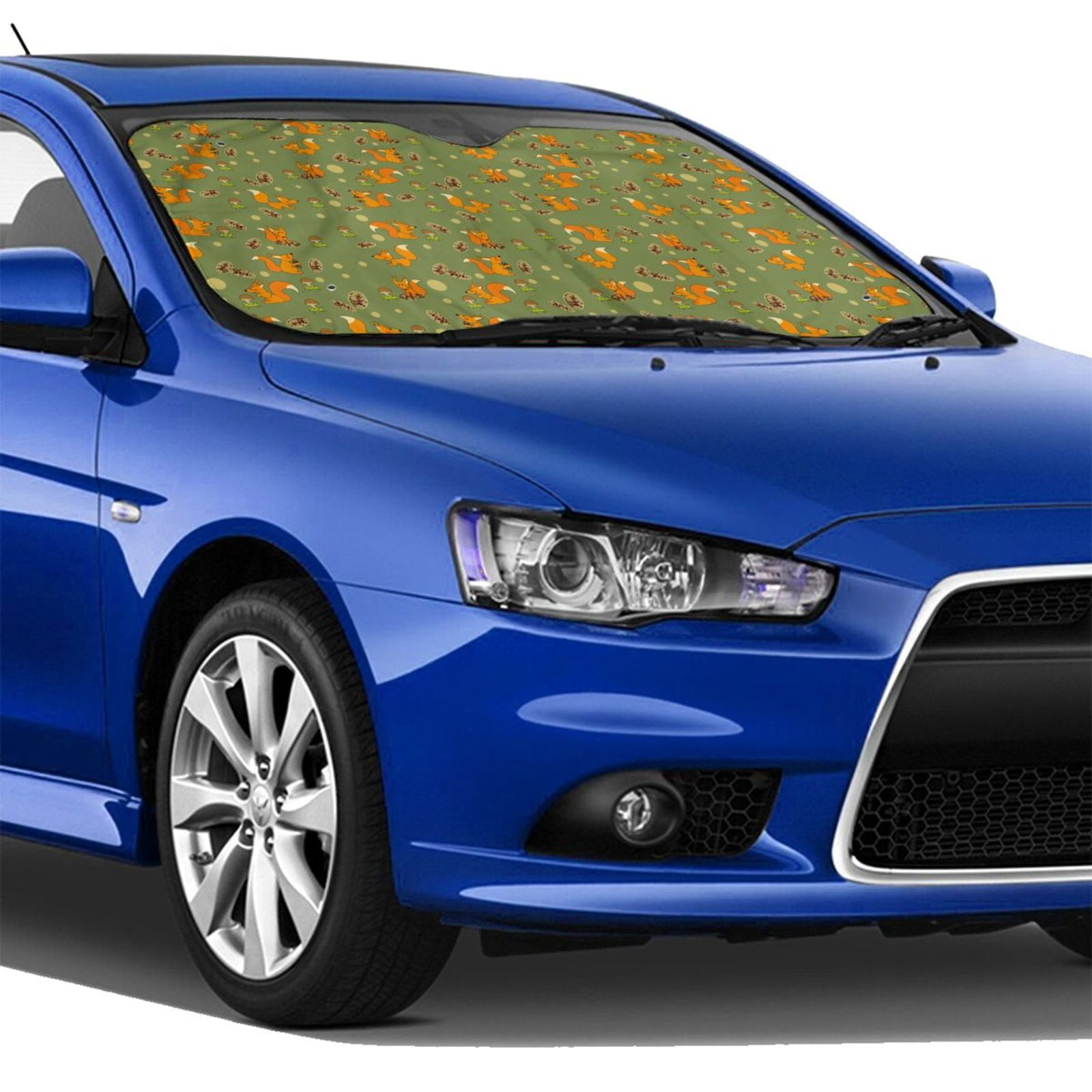 Lsque Squirrel And Nuts Car Windshield Sun Shade | Accordion Folding ...