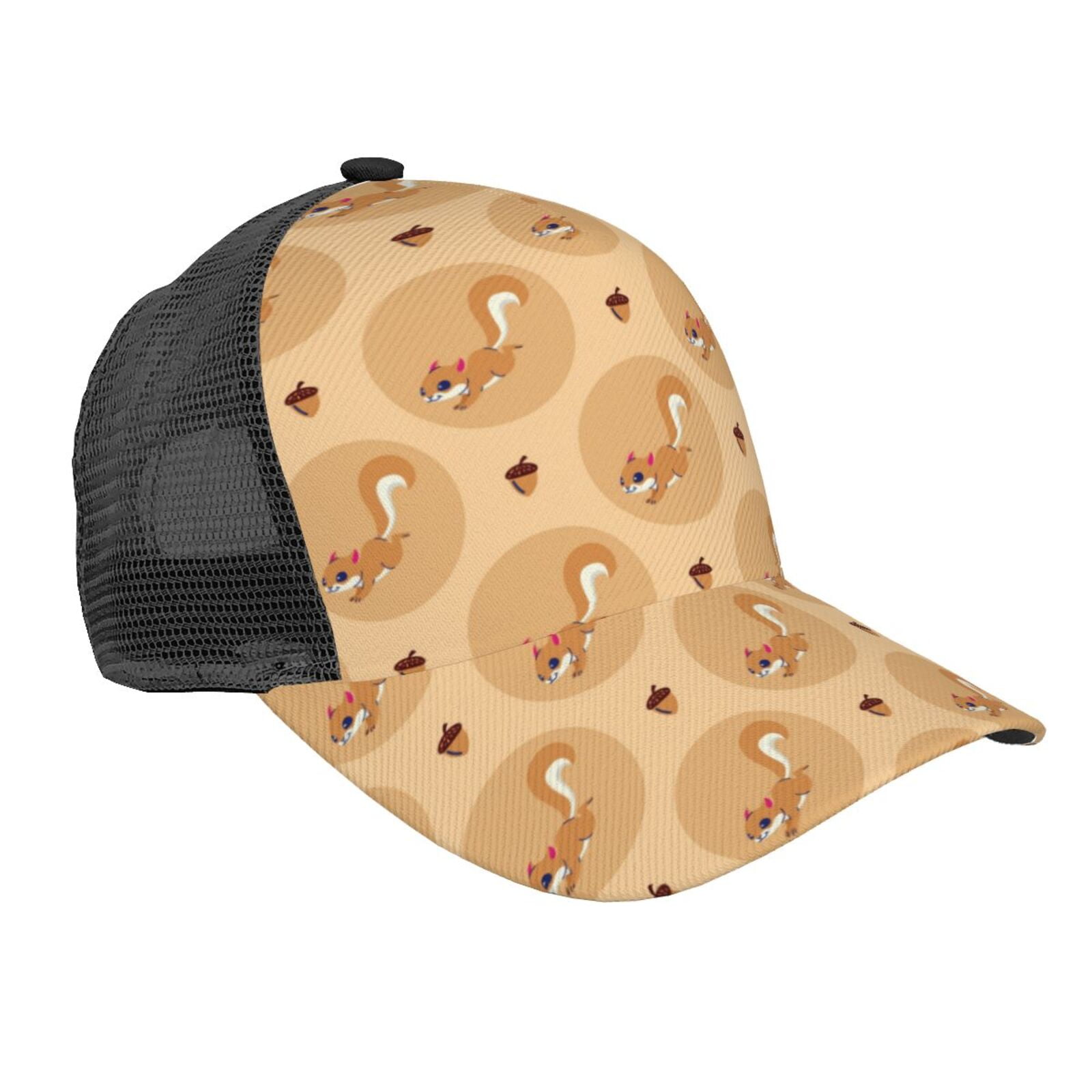Lsque Squirrel And Nuts Printed Trucker Hat - Baseball Cap for Men ...