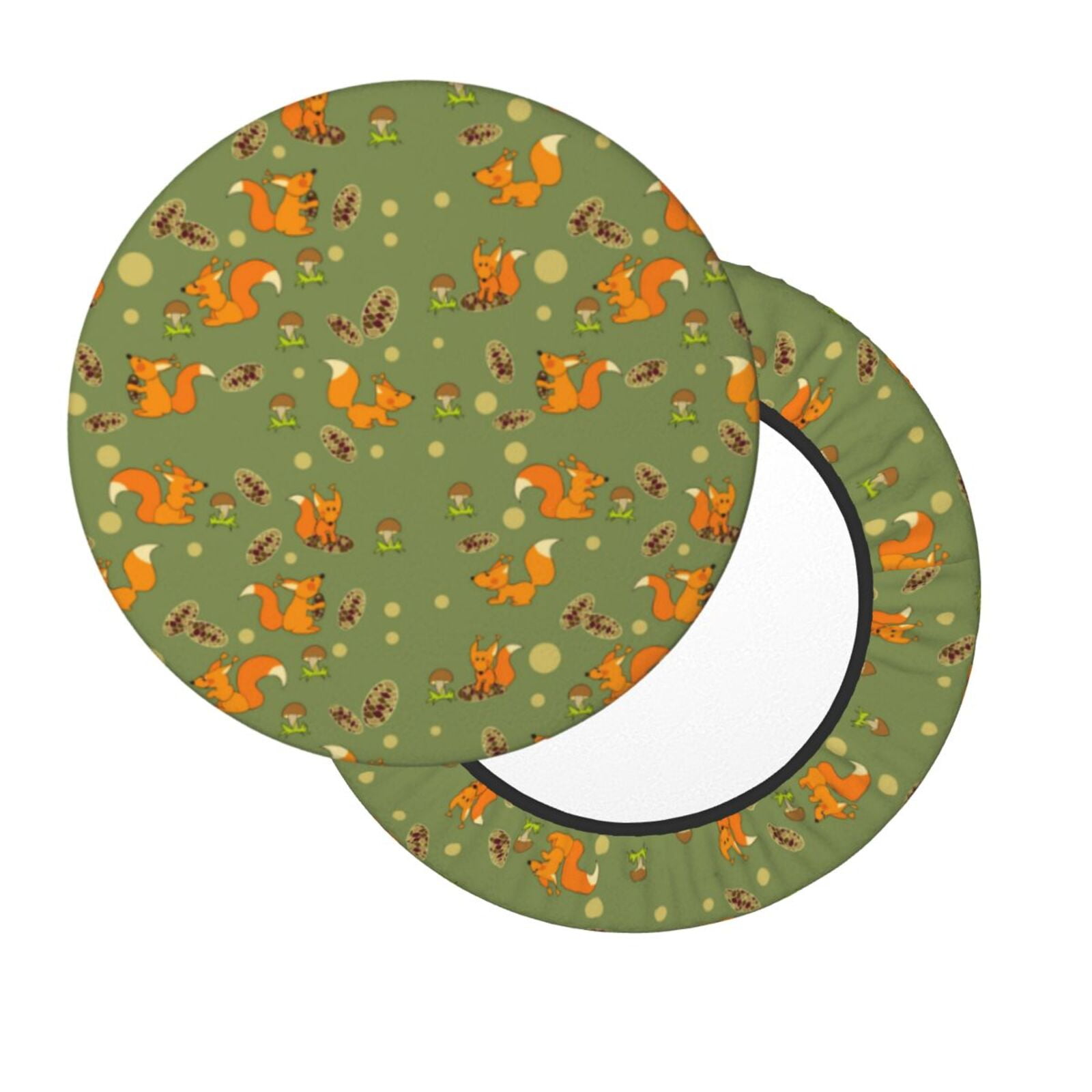 Lsque Squirrel And Nuts Round Bar chair cushion covers Velvet Fabric ...