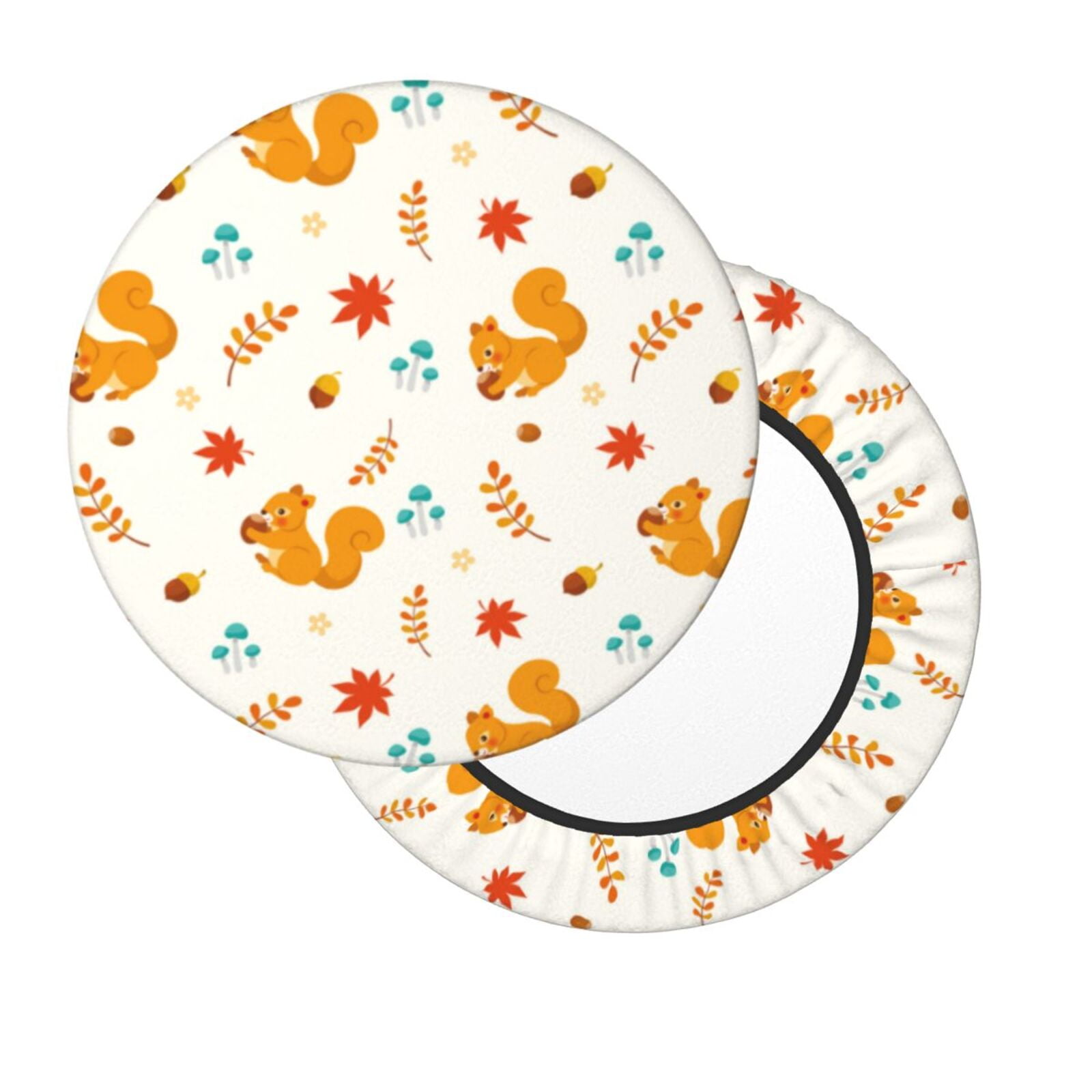 Lsque Squirrel Maple Leaves And Nuts Round Bar chair cushion covers ...