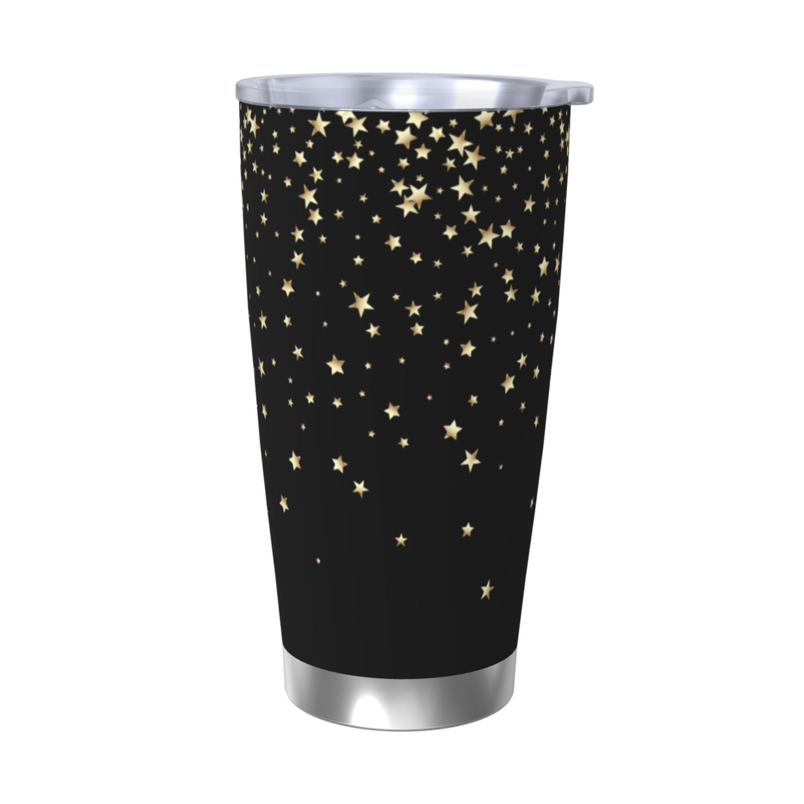 Lsque Star Silver Glitter Pattern 20oz Car Cup with Lid and Straw ...