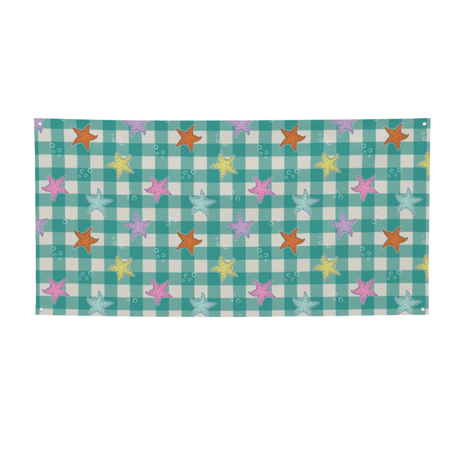 Lsque Starfish On Checkered Background Pattern Party Banner, Festive ...