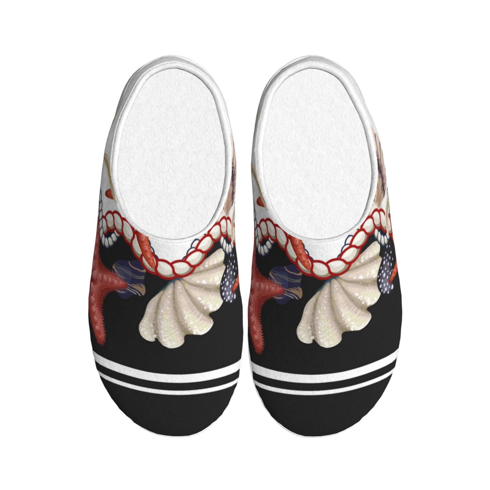 Lsque Starfishes Shells Pattern Womens Comfort Cotton on Scuff With ...