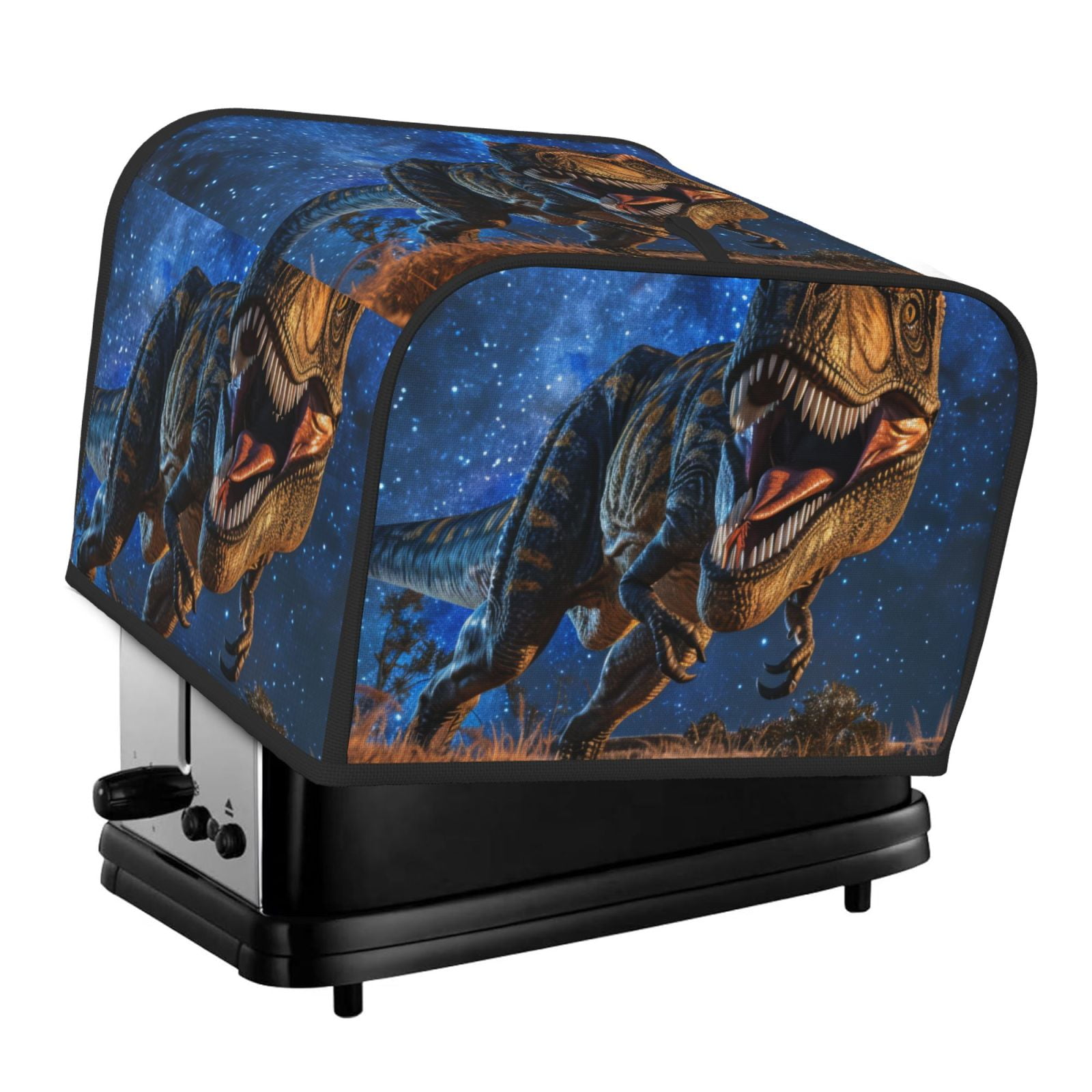Lsque Starry Night Charging Dinosaur Print 4 Slice Toaster Cover ...