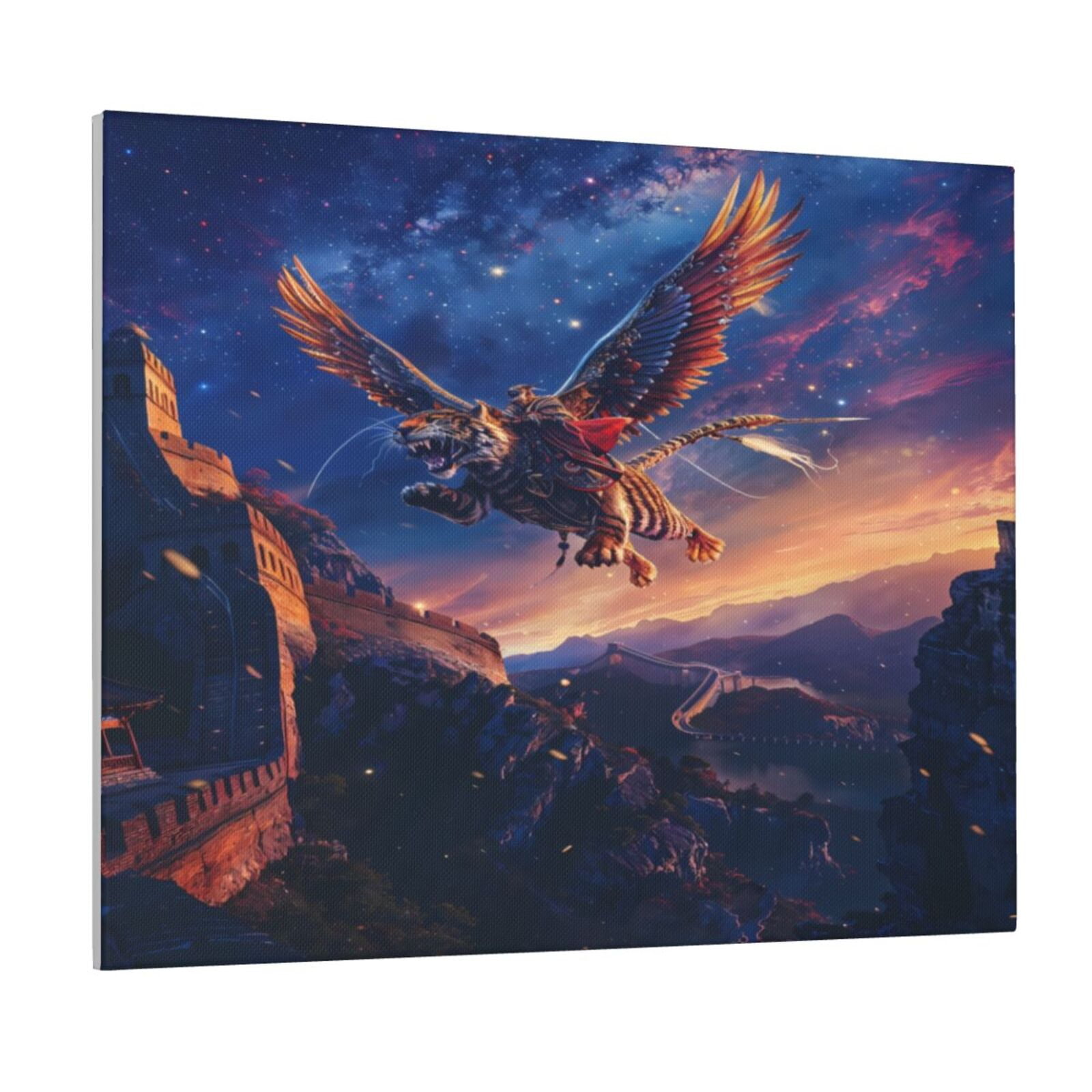 Lsque Starry Sky Flying Tiger Print Wall Art – Decorative Picture for ...