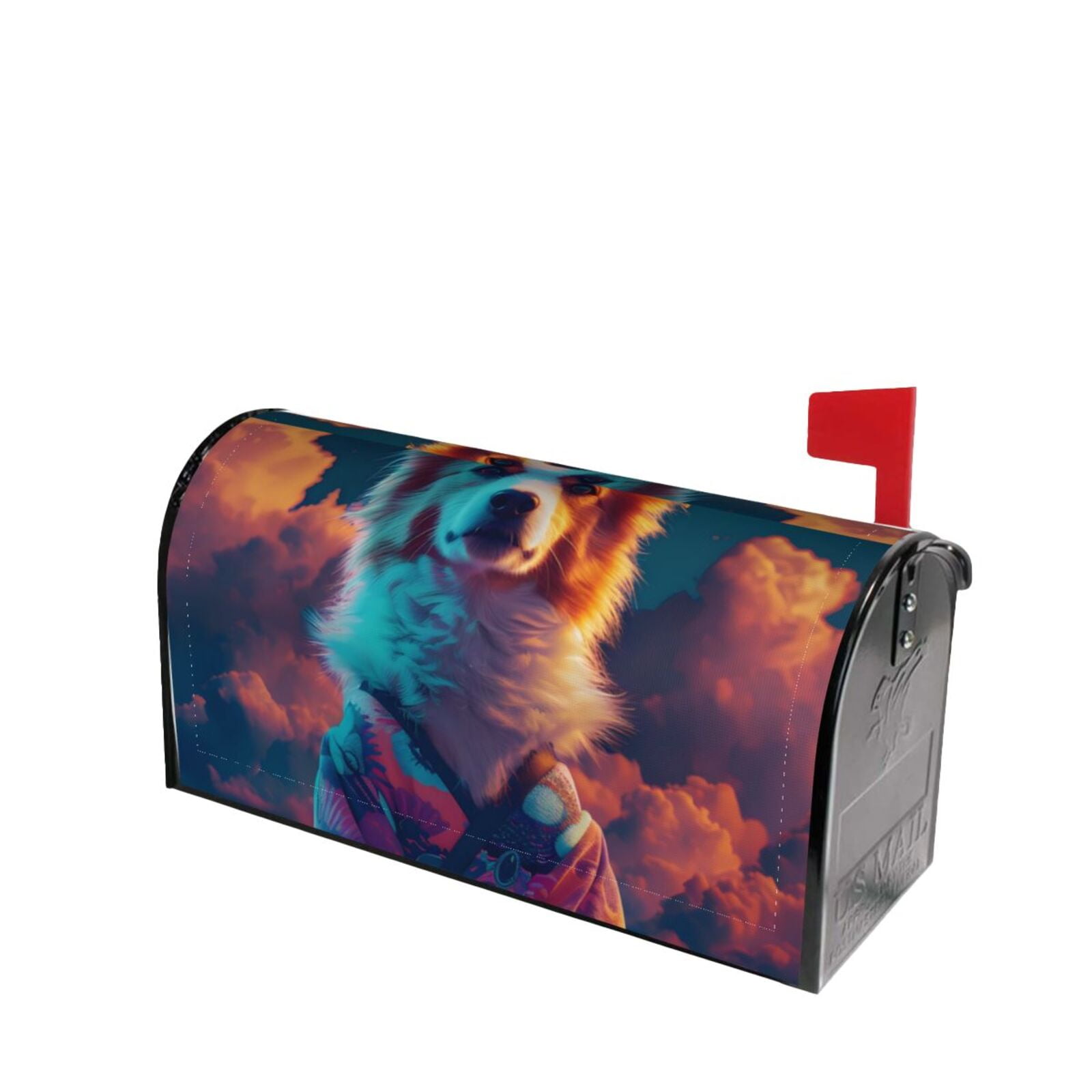 Lsque Starry Sky White Cloud Puppy Mailbox Cover Standard Size ...