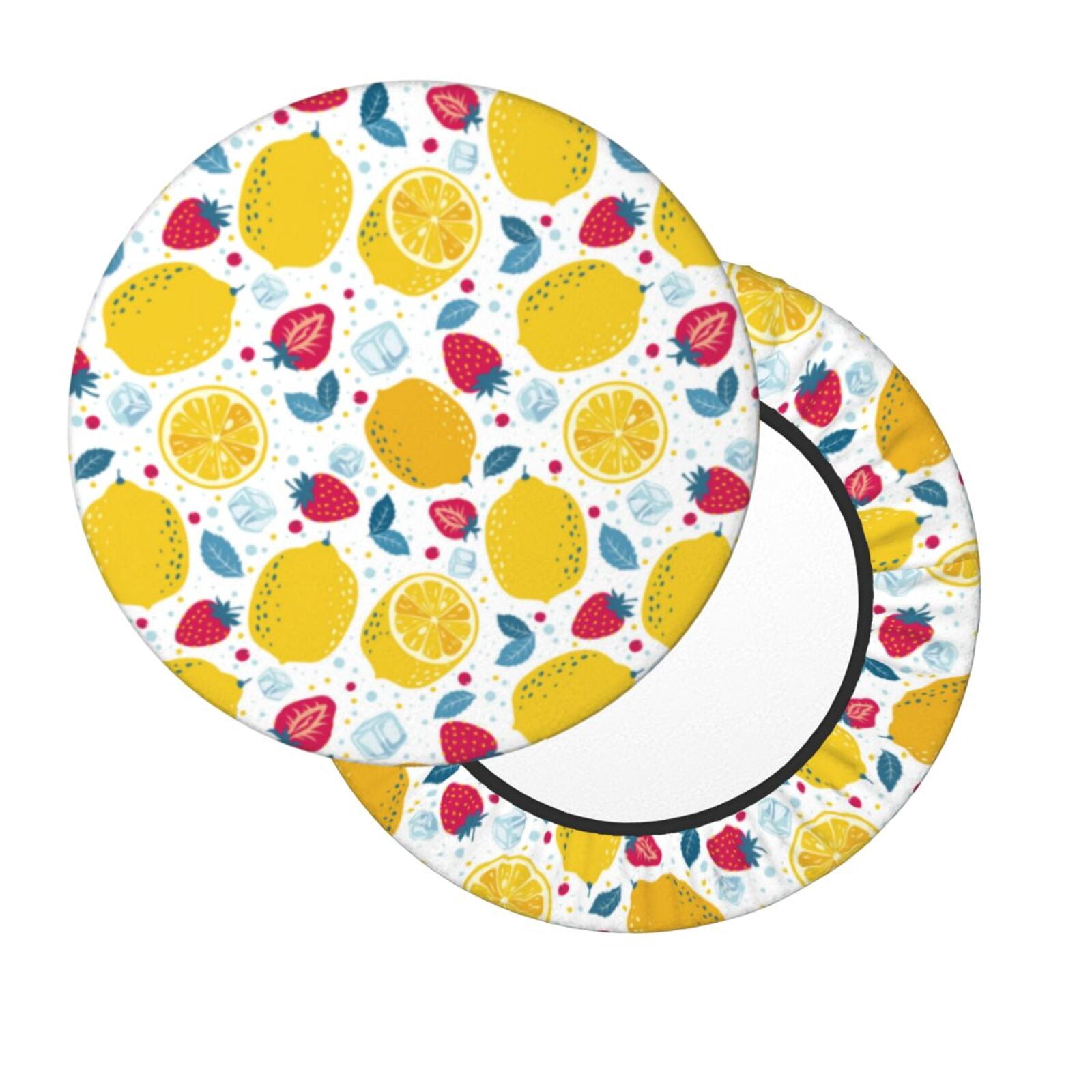 Lsque Strawberry Lemon Round Bar chair cushion covers Velvet Fabric ...