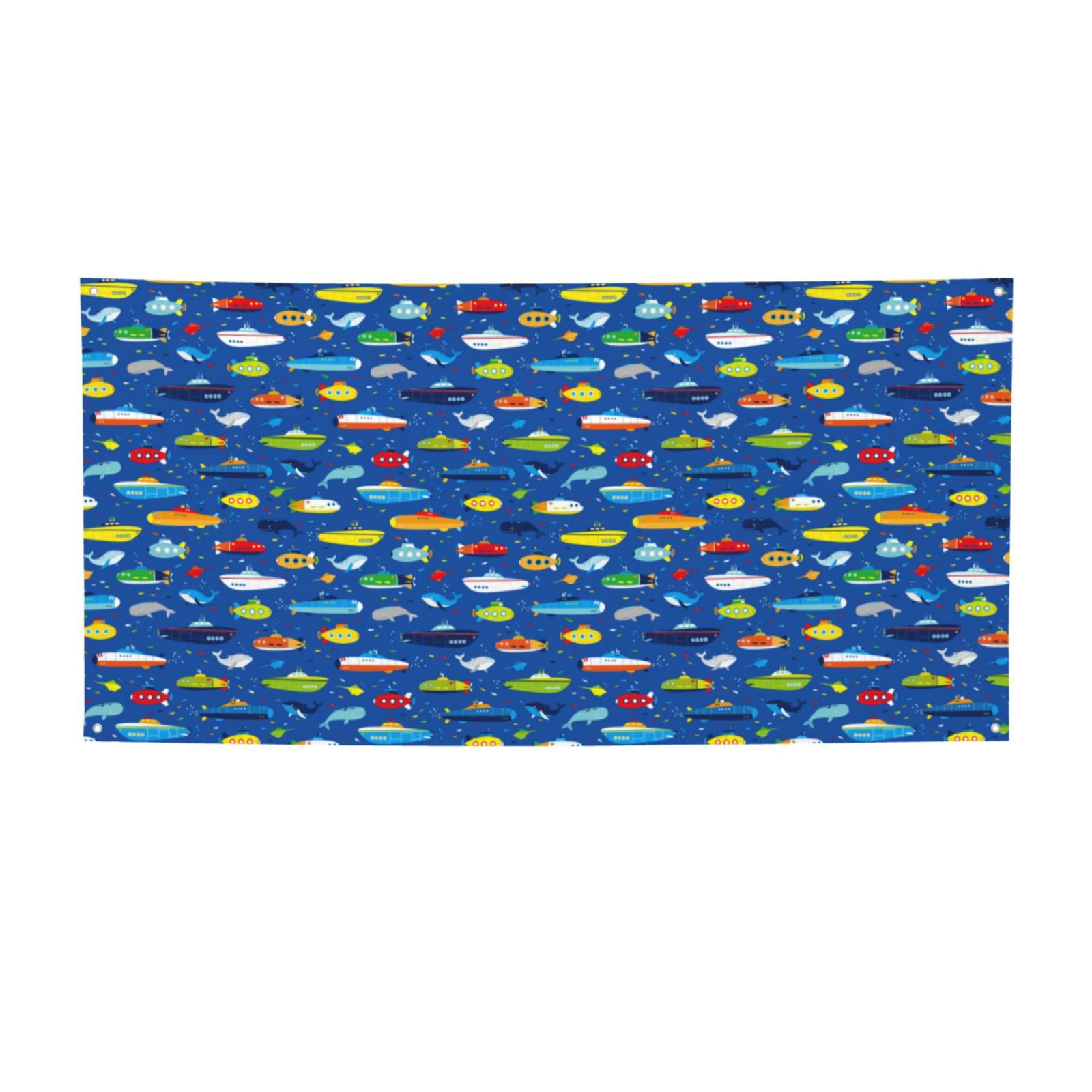 Lsque Submarines And Whales Pattern Party Banner, Festive Banner ...