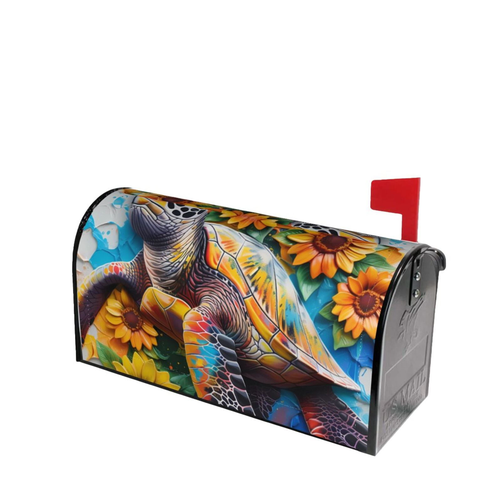Lsque Sunflower Turtle Mailbox Cover Standard Size ,Magnetic Mailbox ...