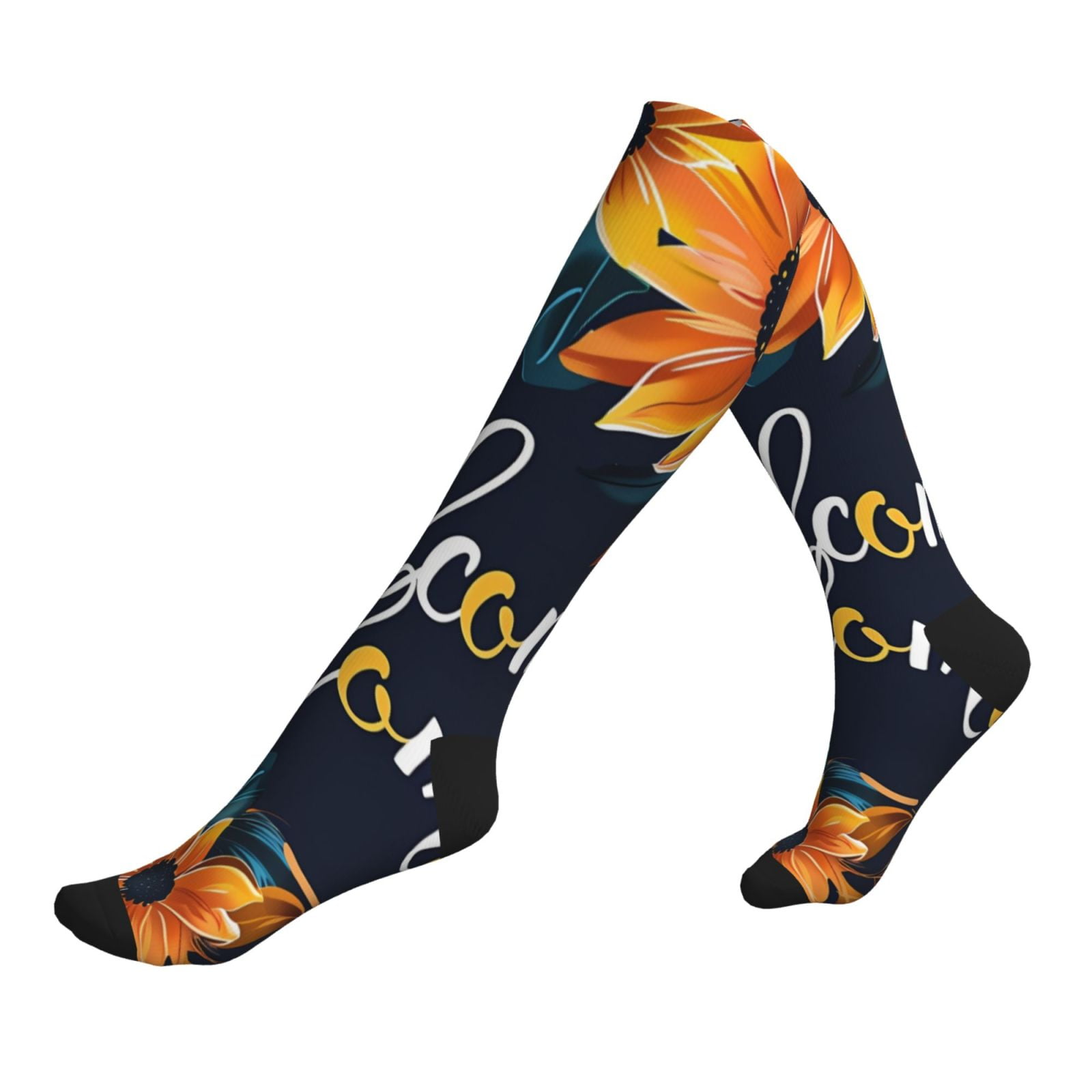 Lsque Sunflower Welcome A Pattern Sport Compression Socks for Men ...