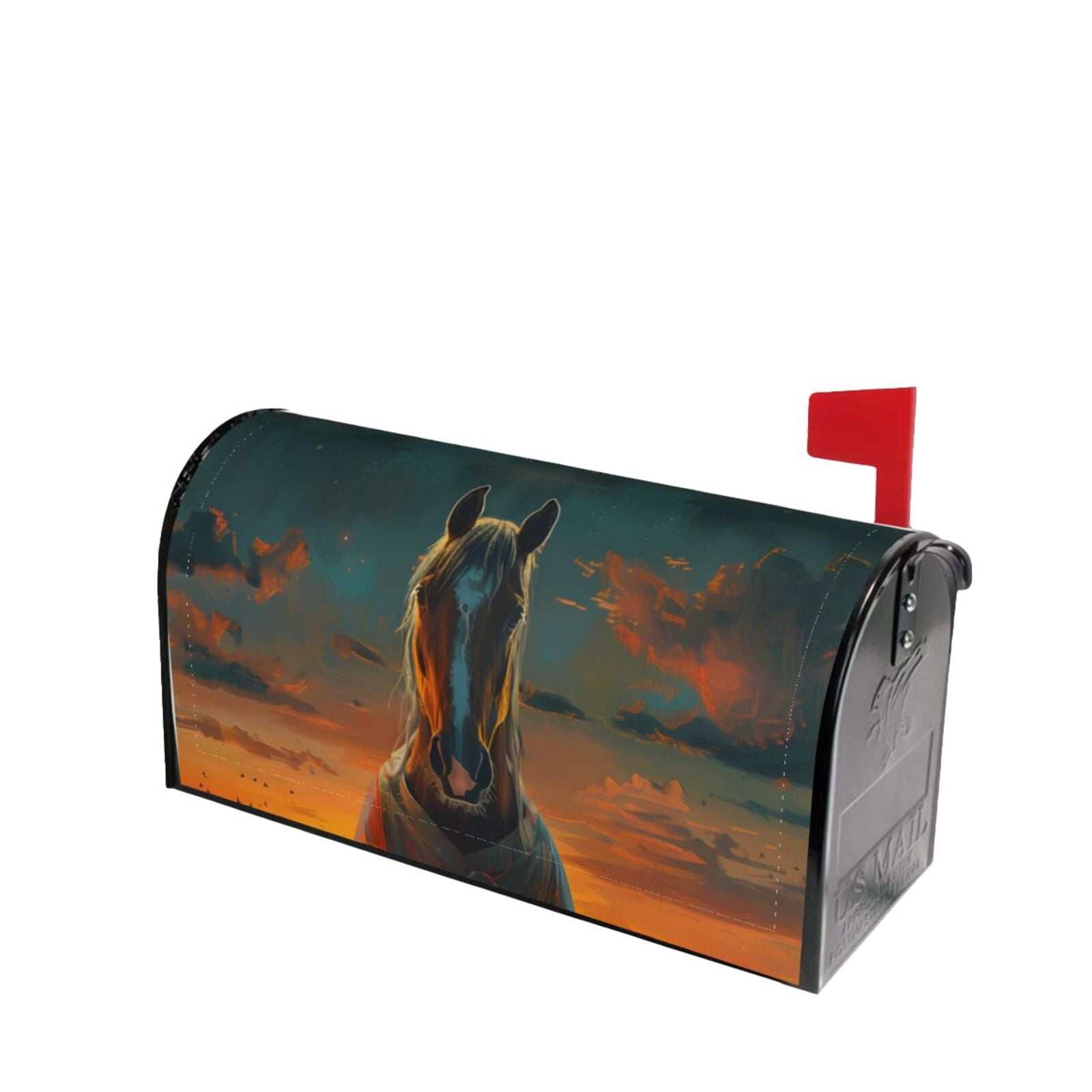 Lsque Sunset Prairie Meditating Horse Mailbox Cover Standard Size ...