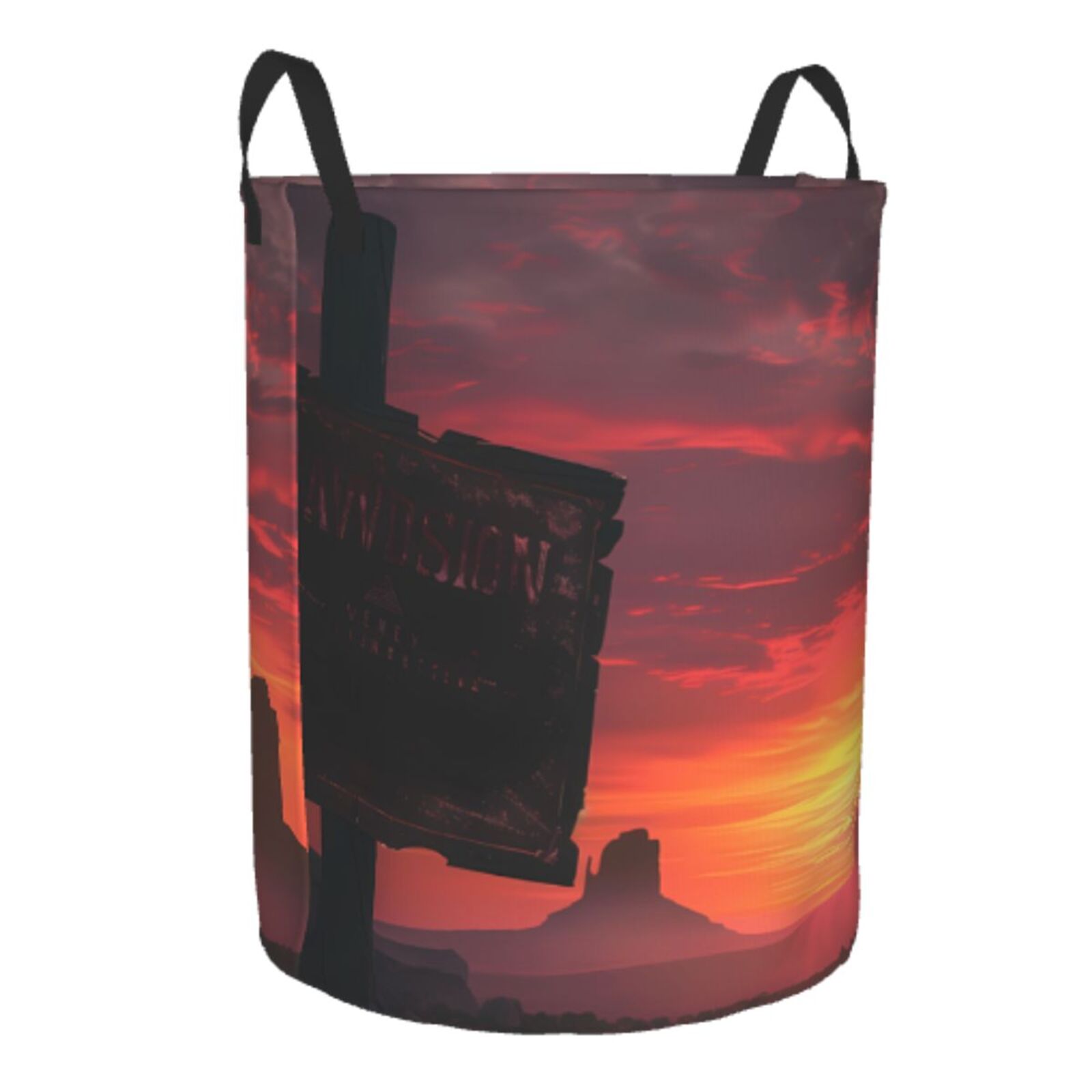 Lsque Sunset Western Desert Cowboy pattern Laundry Hamper Basket, Tall ...