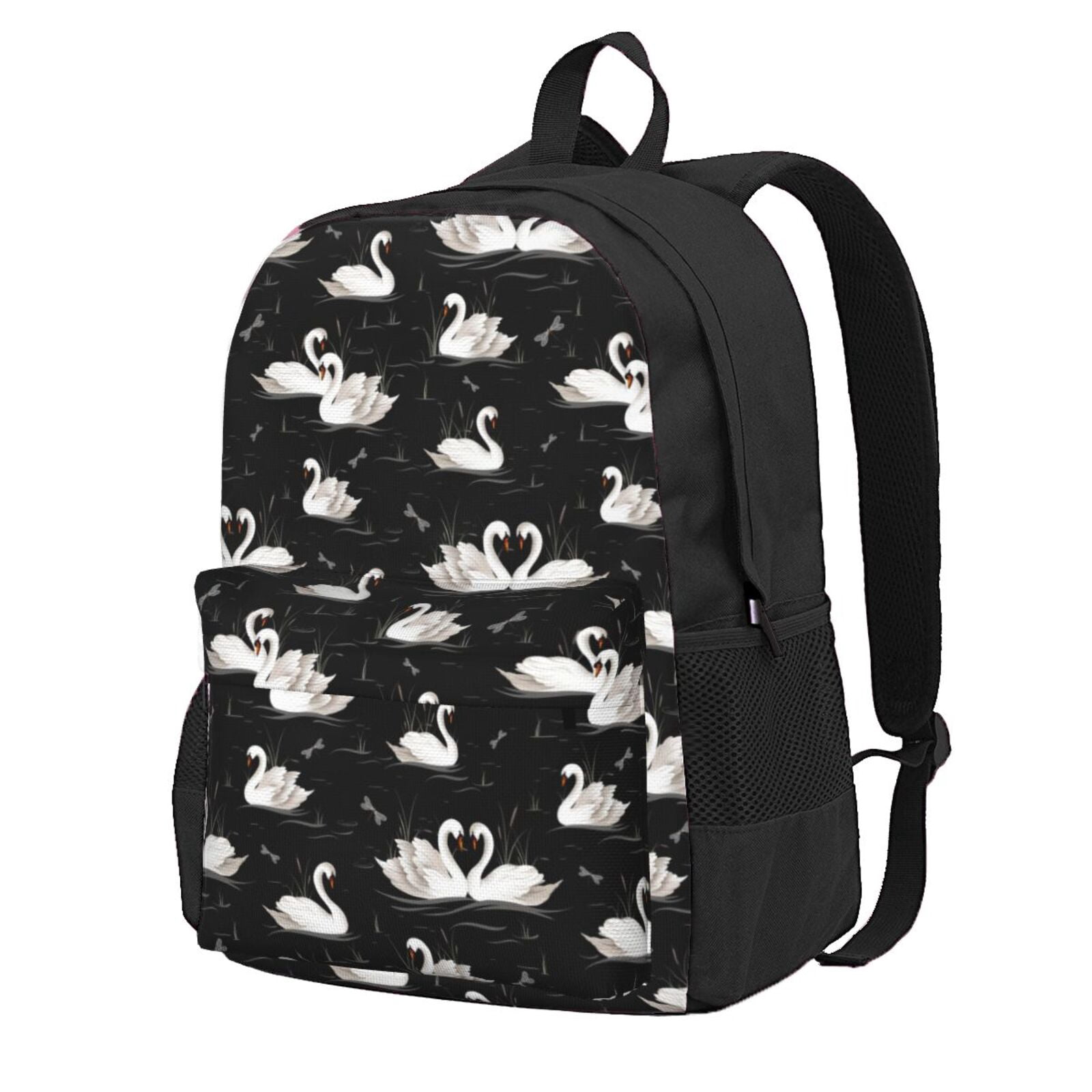 Lsque Swan And Dragonflies Pattern Adult Backpack – Durable ...