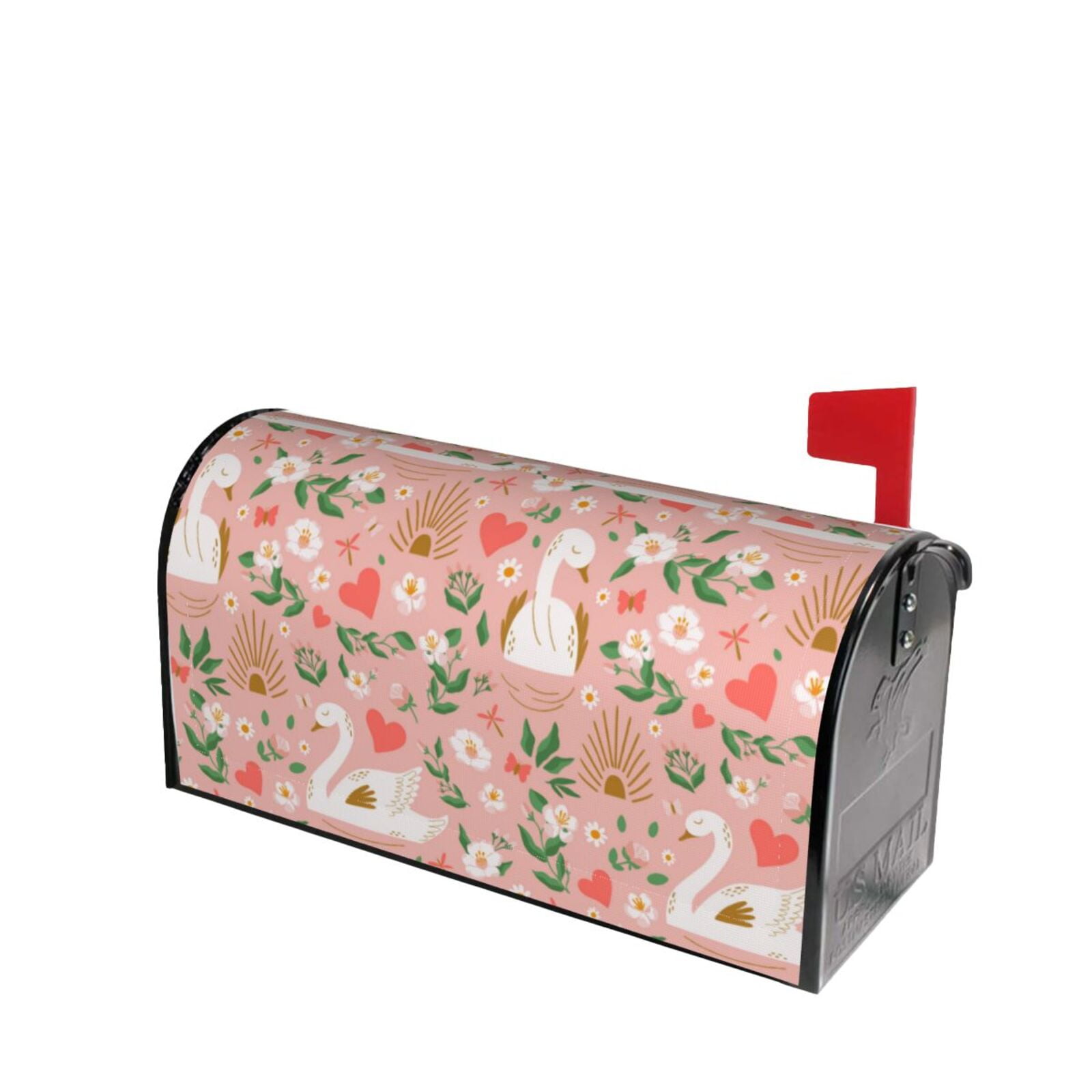 Lsque Swan And Flowers3 Mailbox Cover Standard Size ,Magnetic Mailbox ...