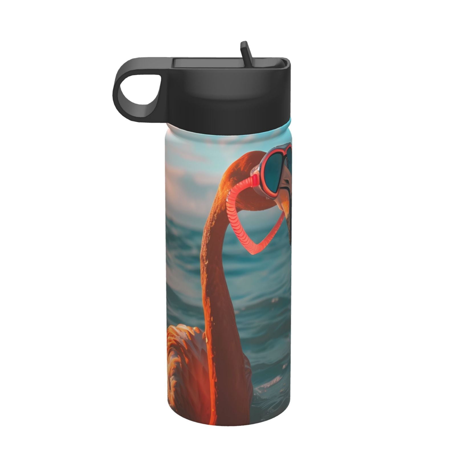 Lsque Swimming Goggled Flamingo Pattern 18oz Sports Insulated Kettle ...