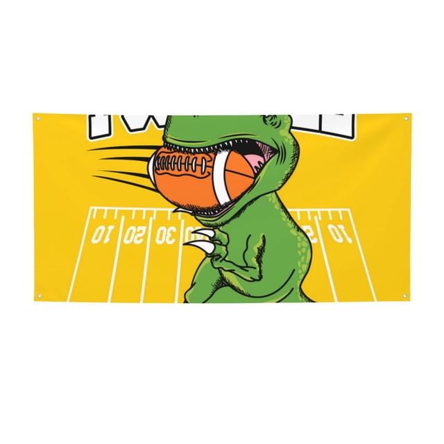 Lsque T-Rex Playing Football Pattern Party Banner, Festive Banner ...