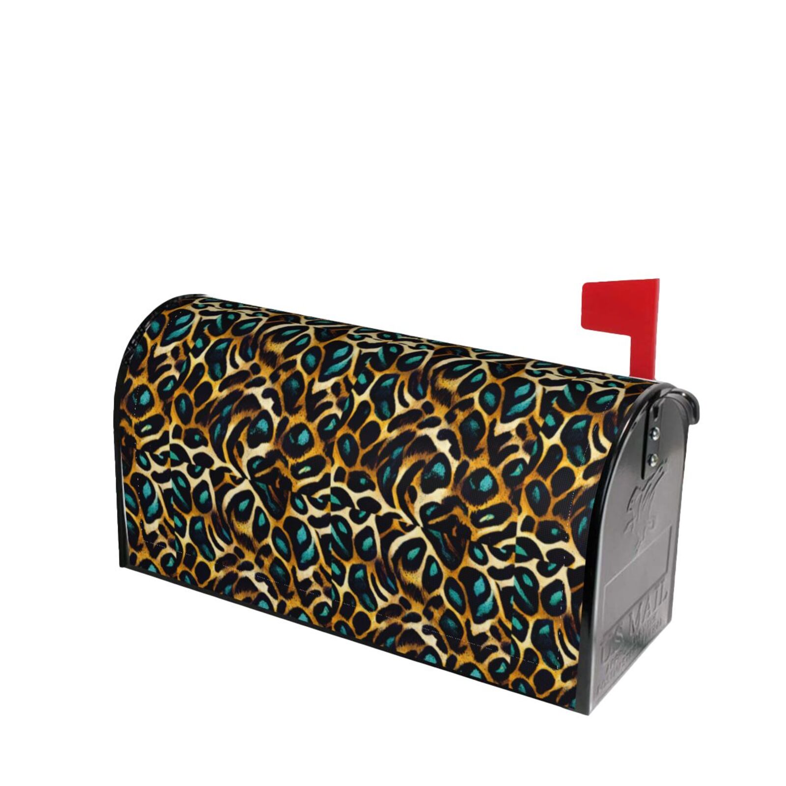 Lsque Teal Leopard Mailbox Cover Standard Size ,Magnetic Mailbox Covers ...