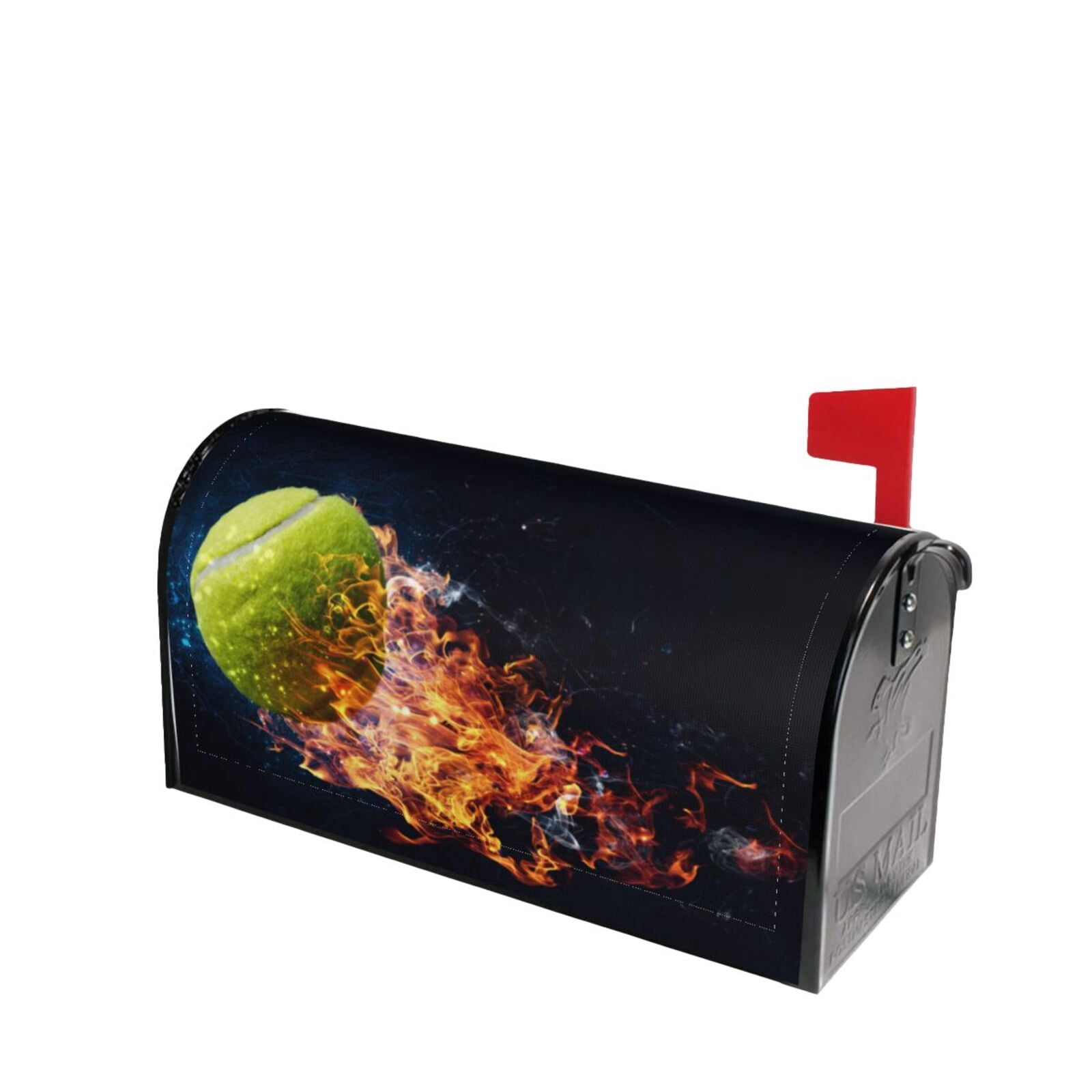Lsque Tennis Ball In Fire1 Mailbox Cover Standard Size ,Magnetic ...