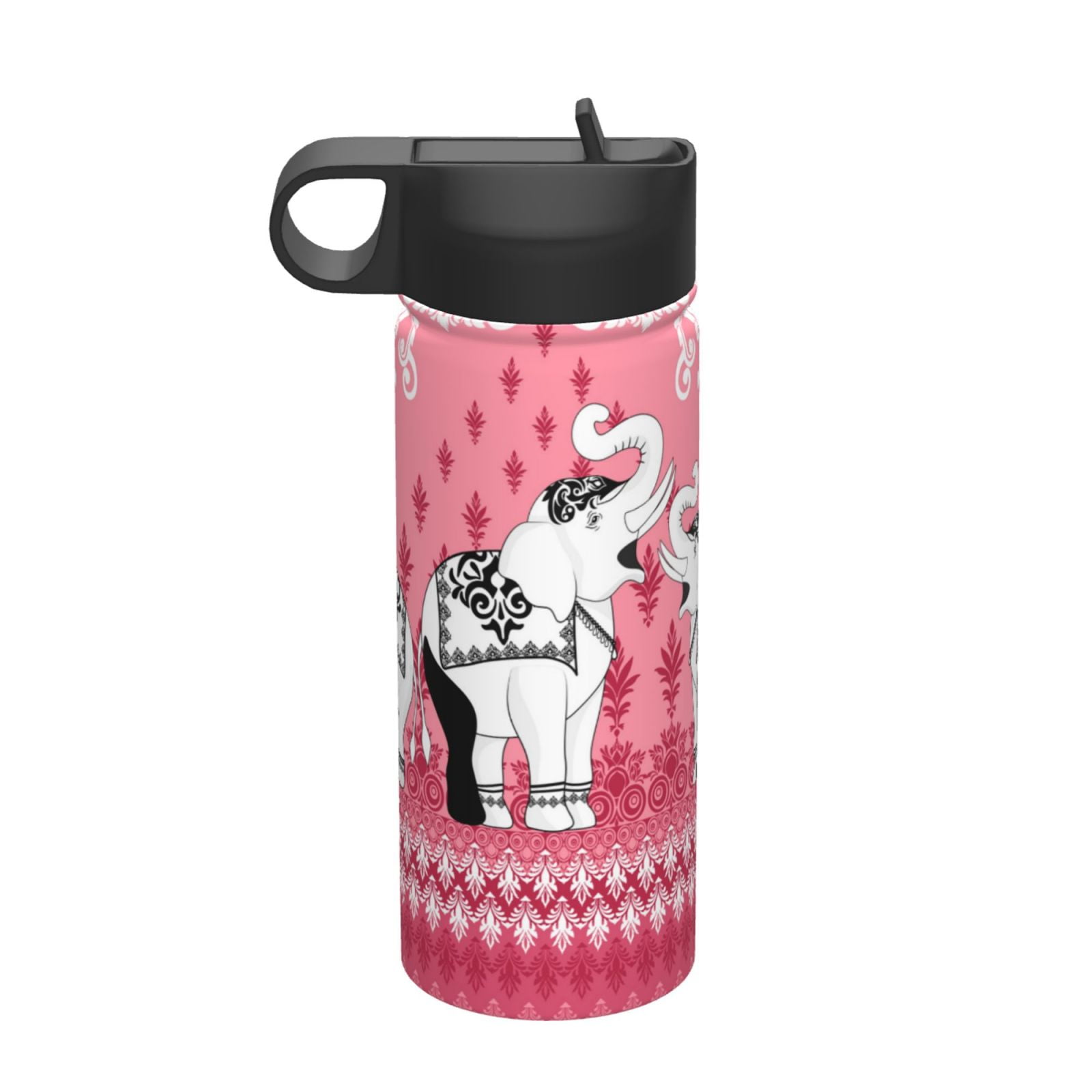 Lsque Thai elephant Pattern 18oz Sports Insulated Kettle With Straw ...