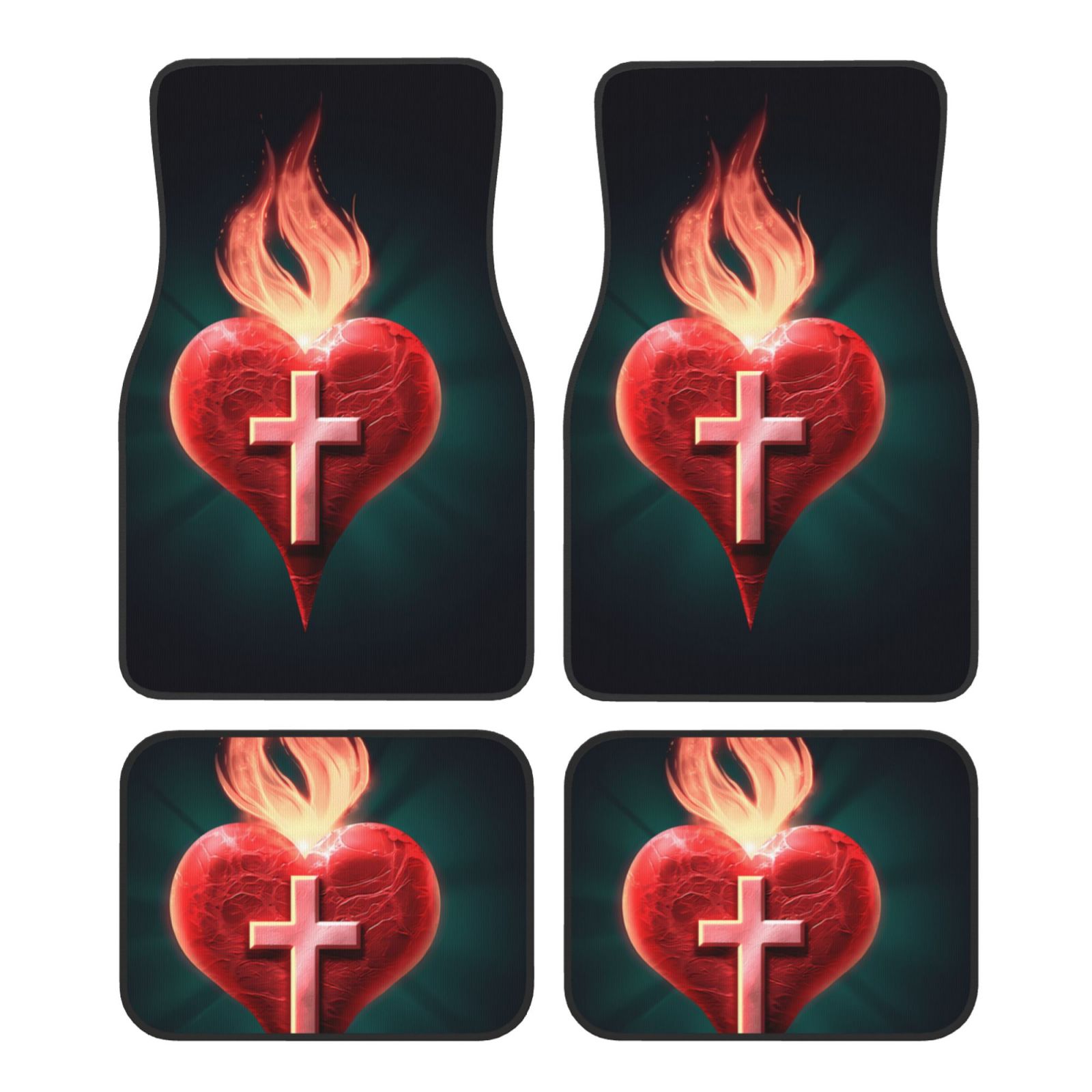 Lsque The Binding of Isaac Print 4-Piece Floor Mats, Heavy-Duty Rubber ...