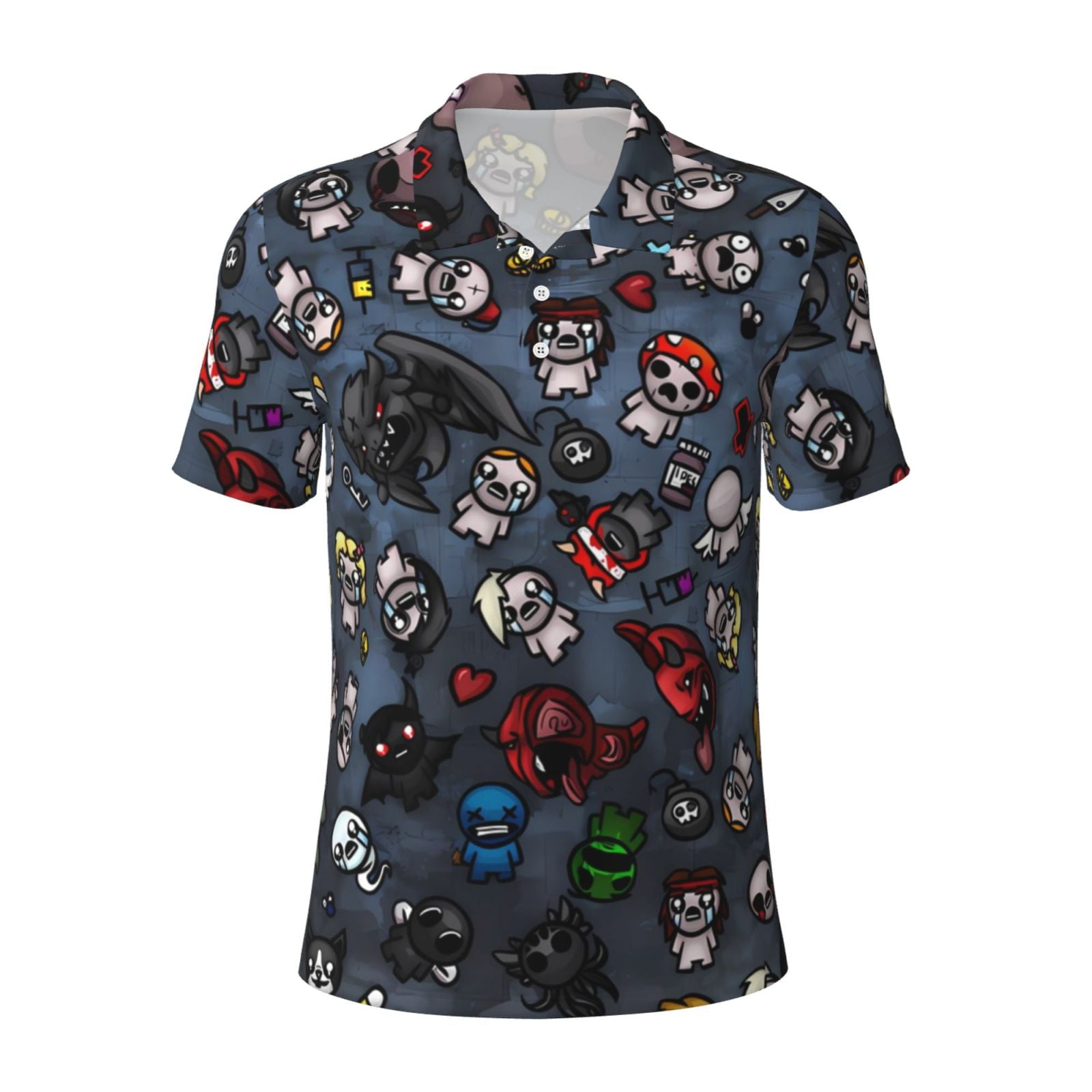 Lsque The Binding of Isaac Pattern Golf Shirts for Men Dry Fit Print ...