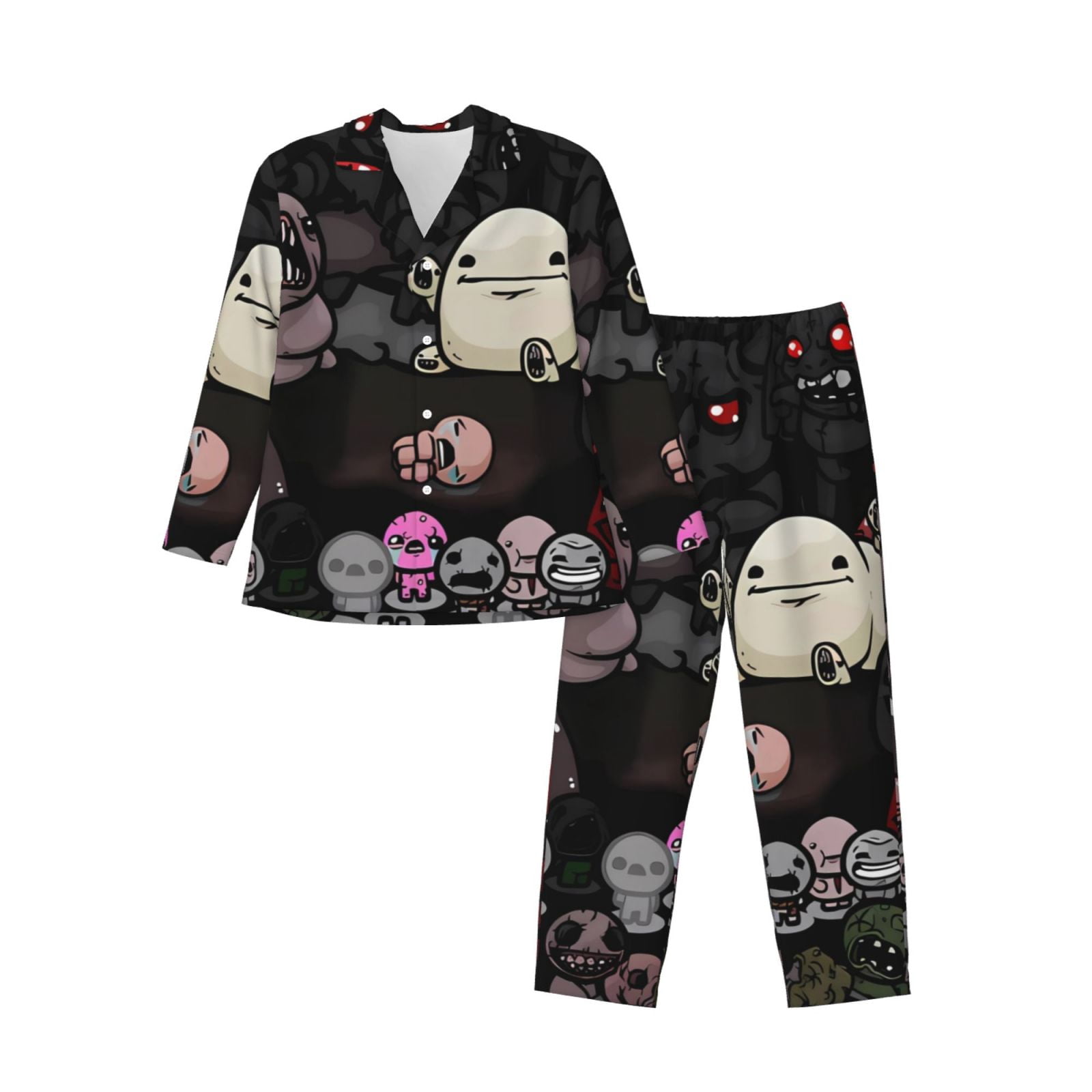 Lsque The Binding of Isaac Pattern Long Sleeve Pajama Set for Men ...