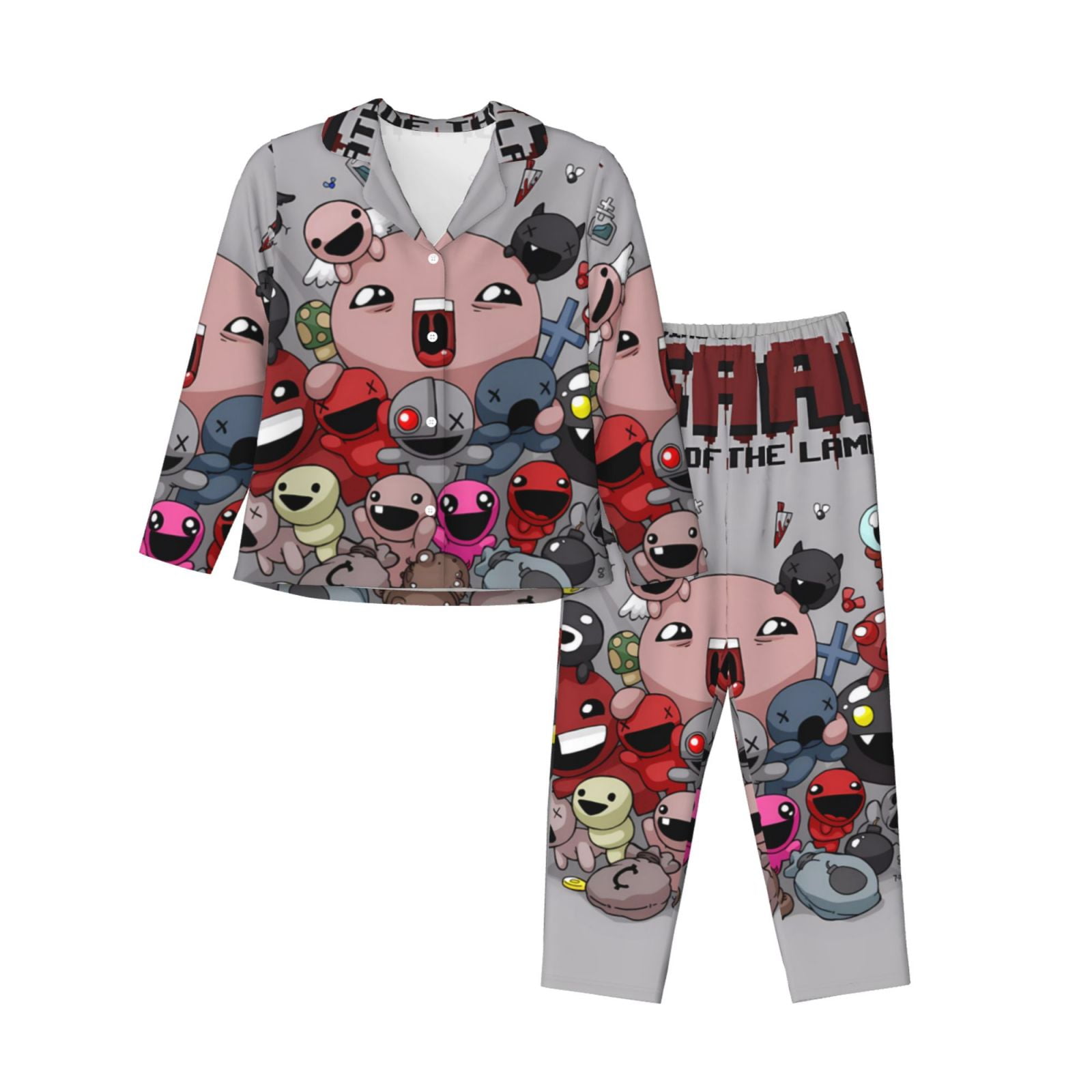 Lsque The Binding of Isaac Pattern Long Sleeve Pajama Set for Women ...