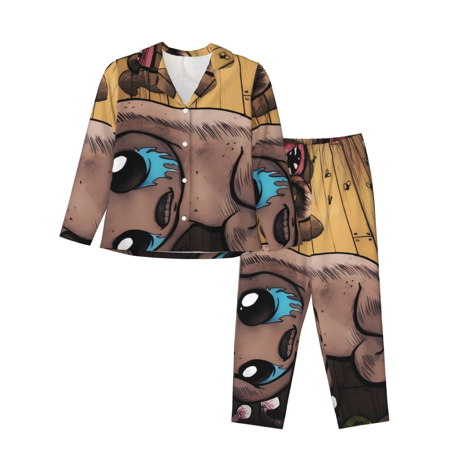 Lsque The Binding of Isaac Pattern Long Sleeve Pajama Set for Women ...