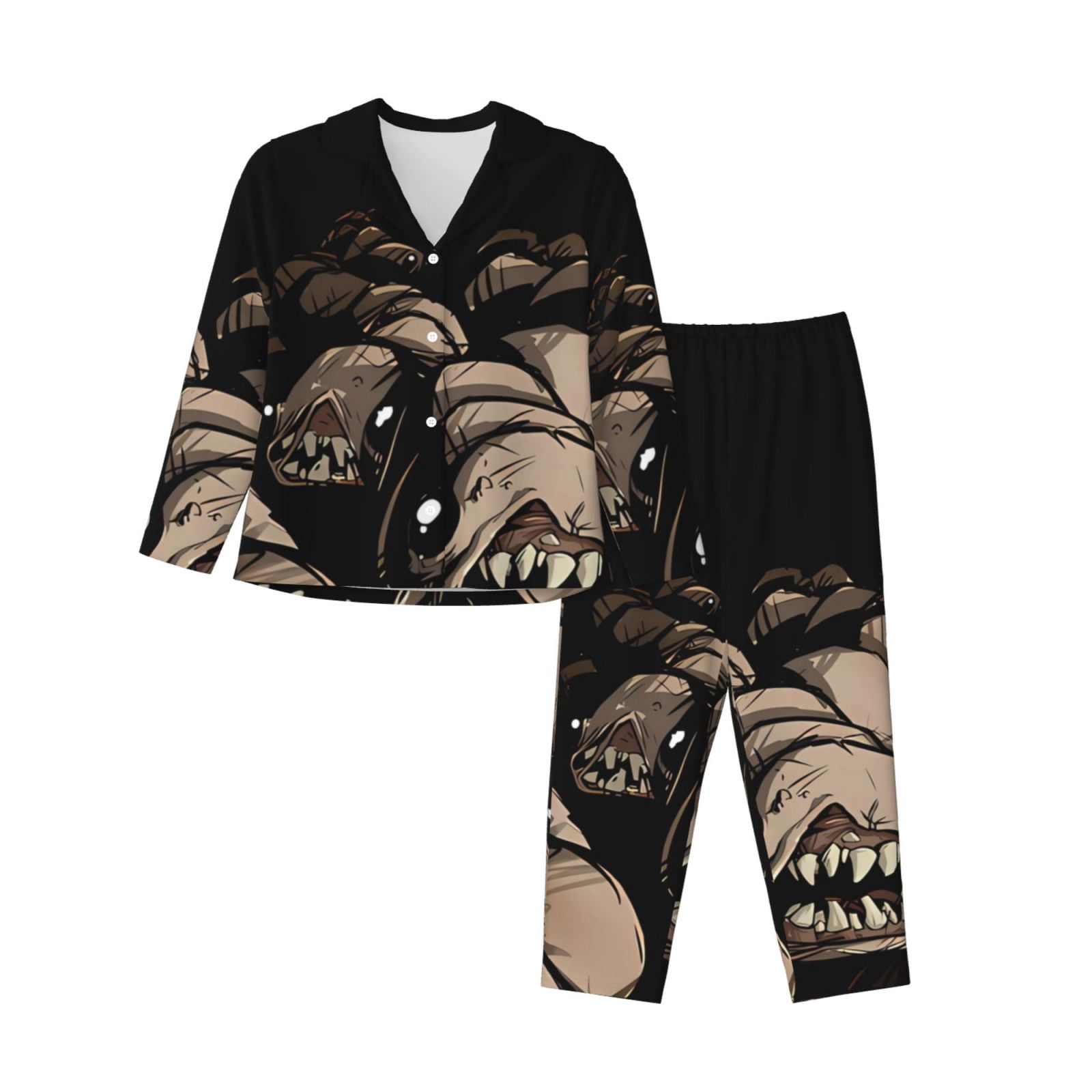 Lsque The Binding of Isaac Pattern Long Sleeve Pajama Set for Women ...