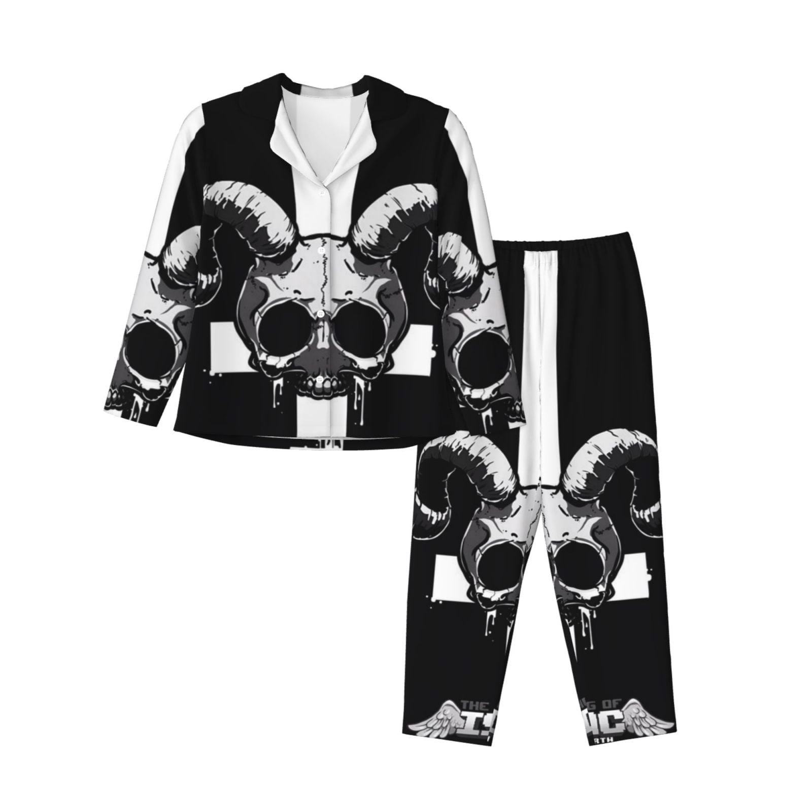 Lsque The Binding of Isaac Pattern Long Sleeve Pajama Set for Women ...